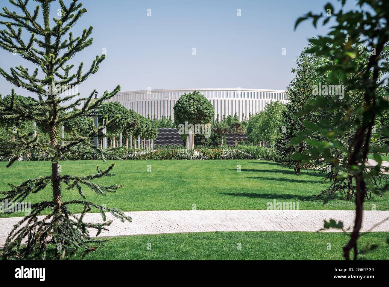City Park Krasnodar or Galitsky Park. Landscape with green grass ...