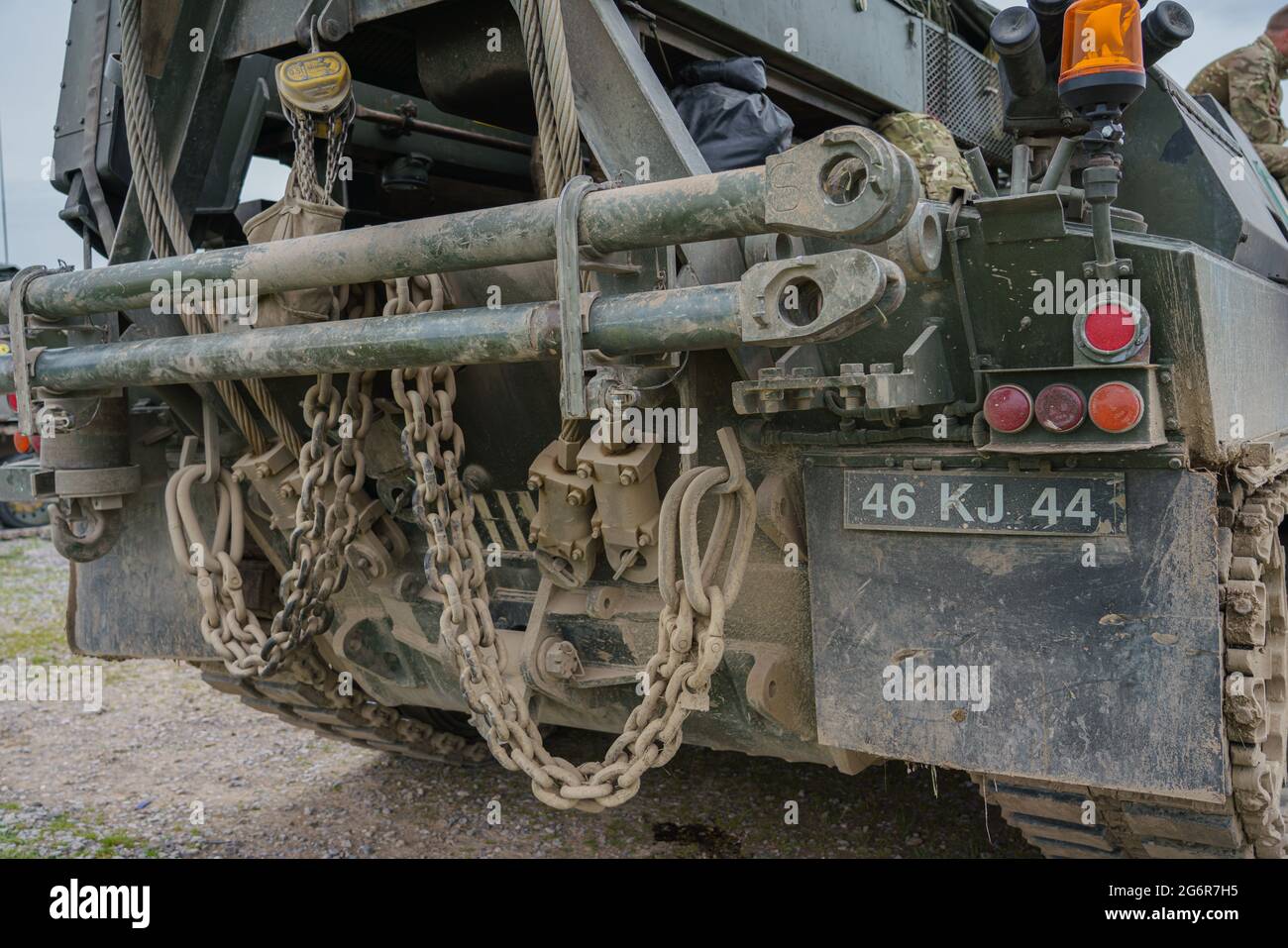 close up of a British Army Challenger Armored Repair and Recovery ...