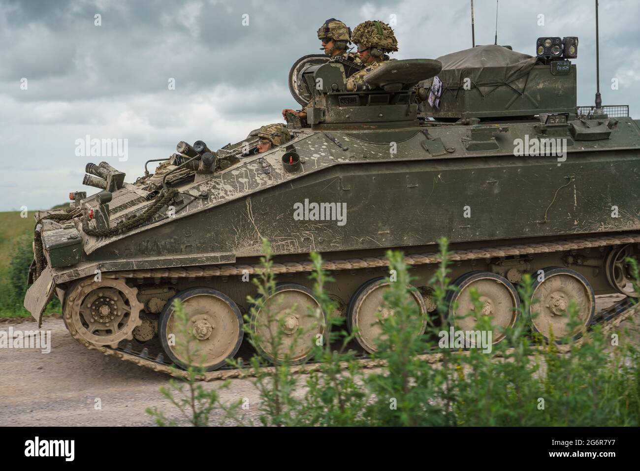 british army FV103 Spartan light armored vehicle in action on a ...