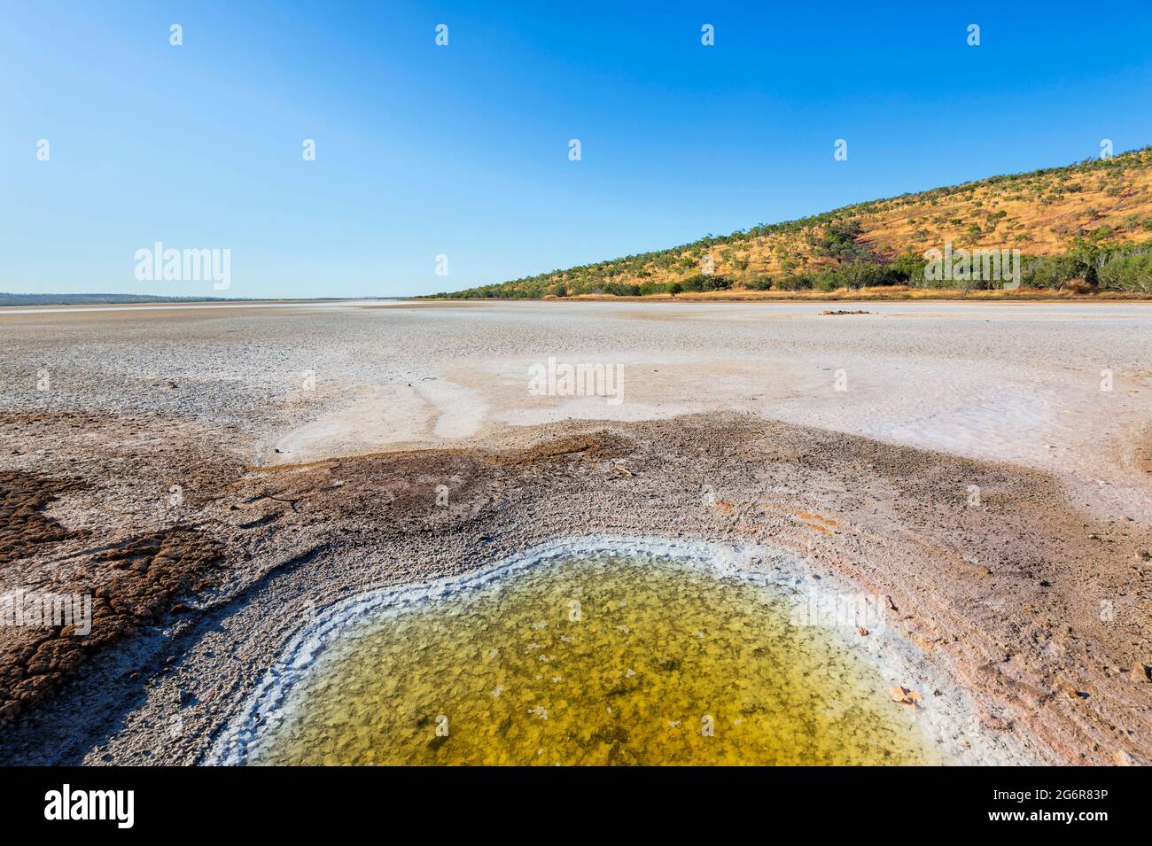 Patterns in drying mudflats and salt pans along the King River Road in ...