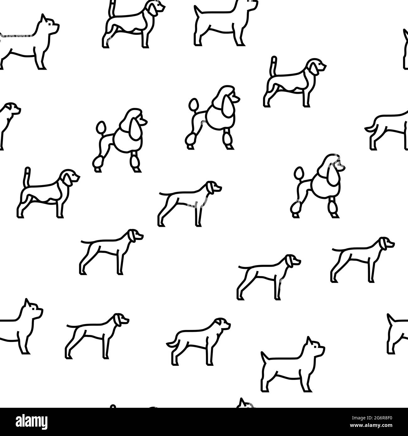 Dog Domestic Animal Vector Seamless Pattern Stock Vector Image & Art ...