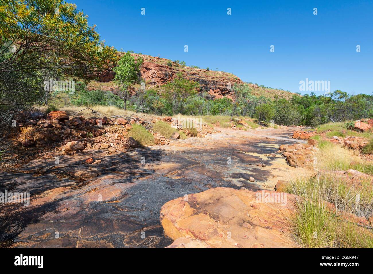 Spectacular rock formation patterns in a dry creekbed, near Wyndham ...