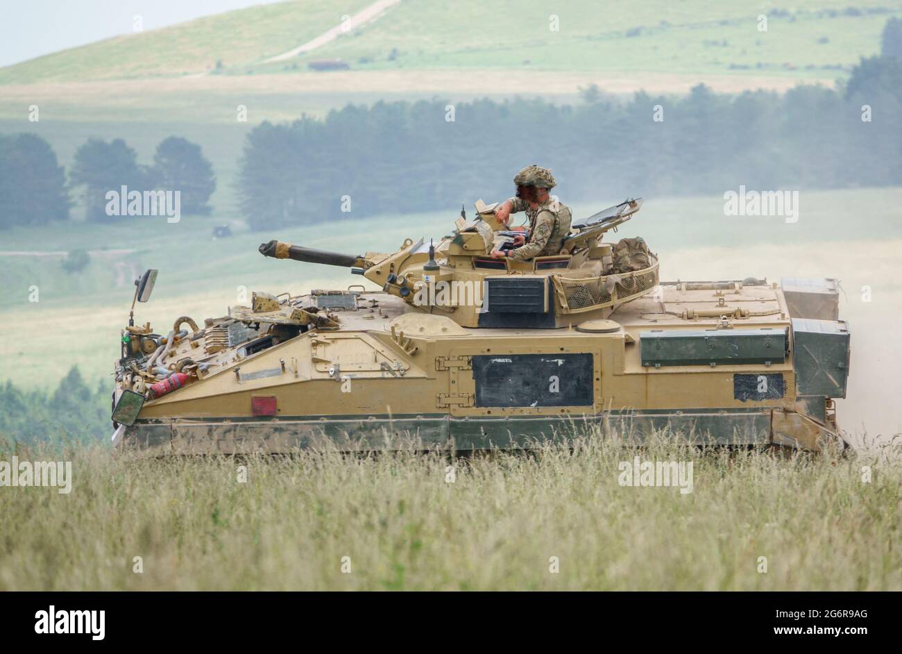 british army FV510 Warrior light infantry fighting vehicle on maneuvers ...