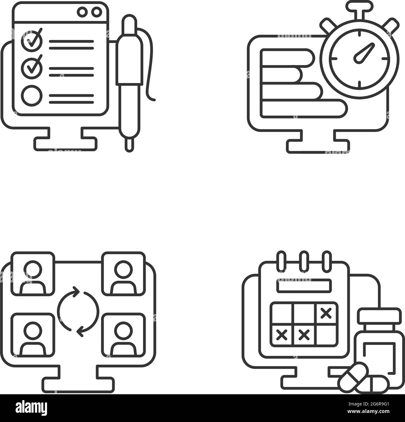 Tracking for remote work linear icons set Stock Vector Image & Art - Alamy