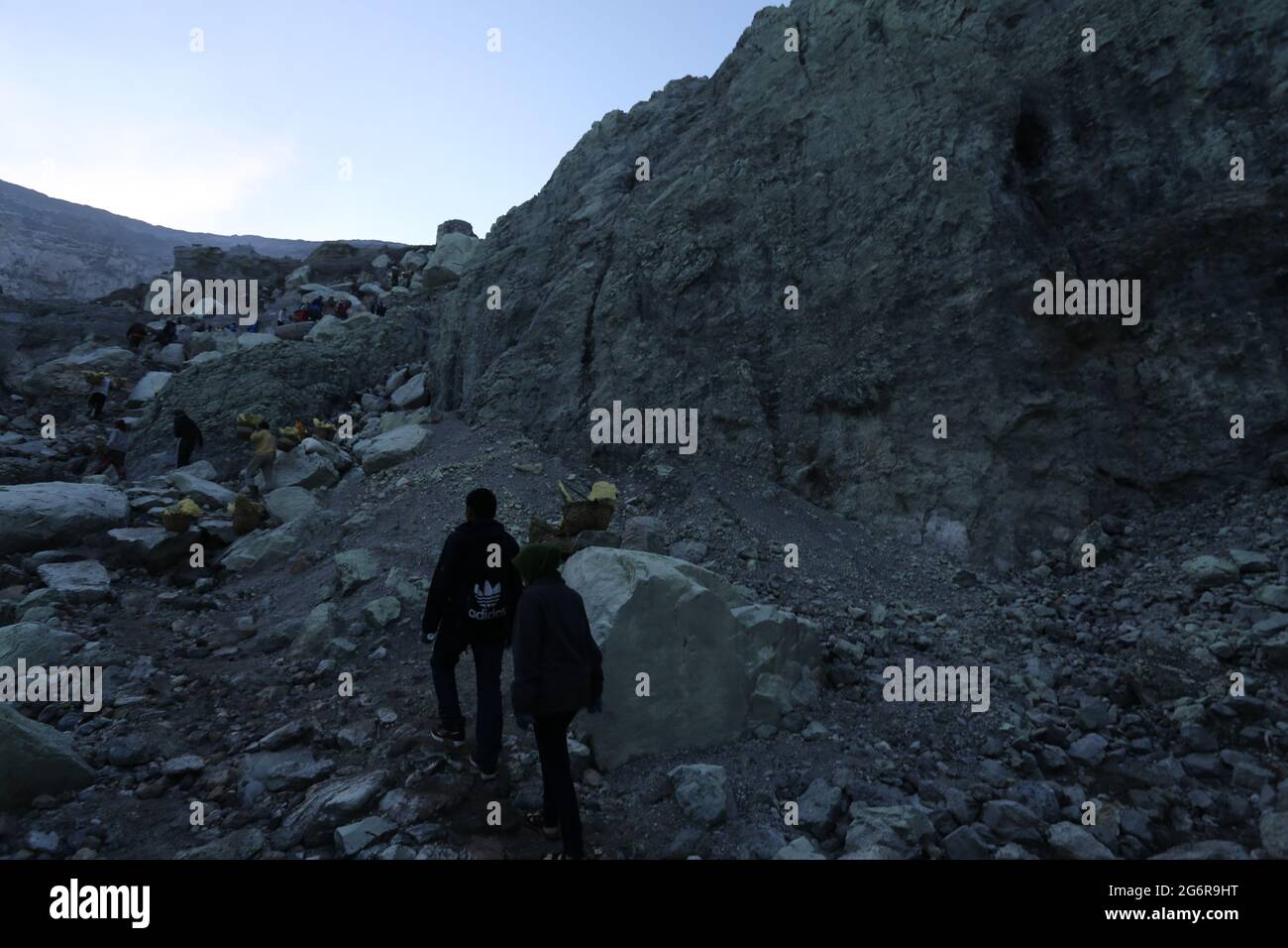 Blue flame Ijen and crater volcano East Java Indonesia Stock Photo - Alamy