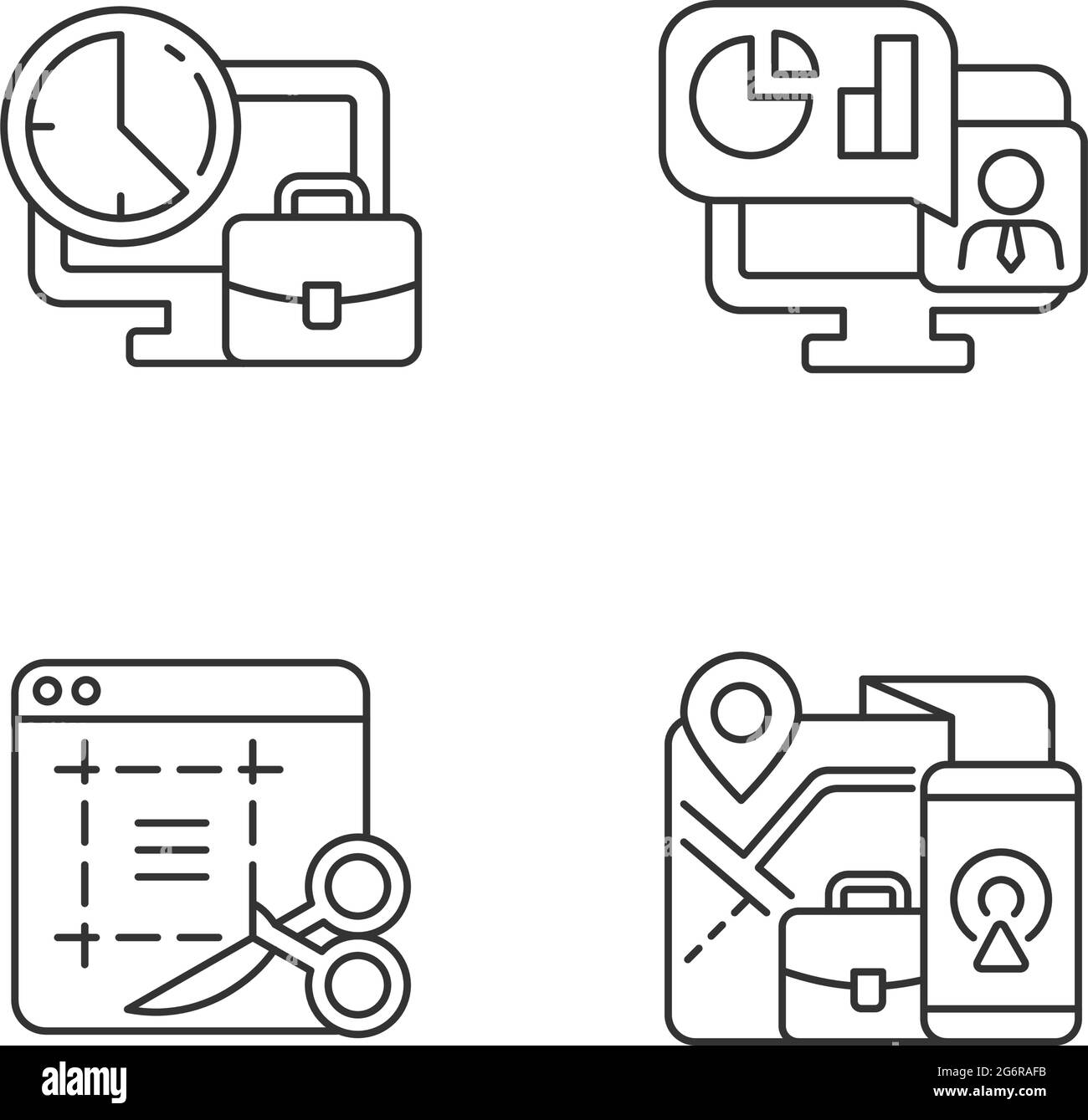 Remote work monitoring linear icons set Stock Vector Image & Art - Alamy