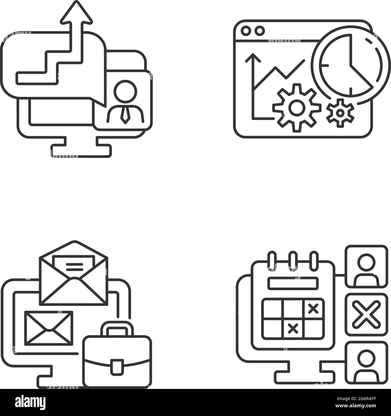 Work trackers linear icons set Stock Vector Image & Art - Alamy
