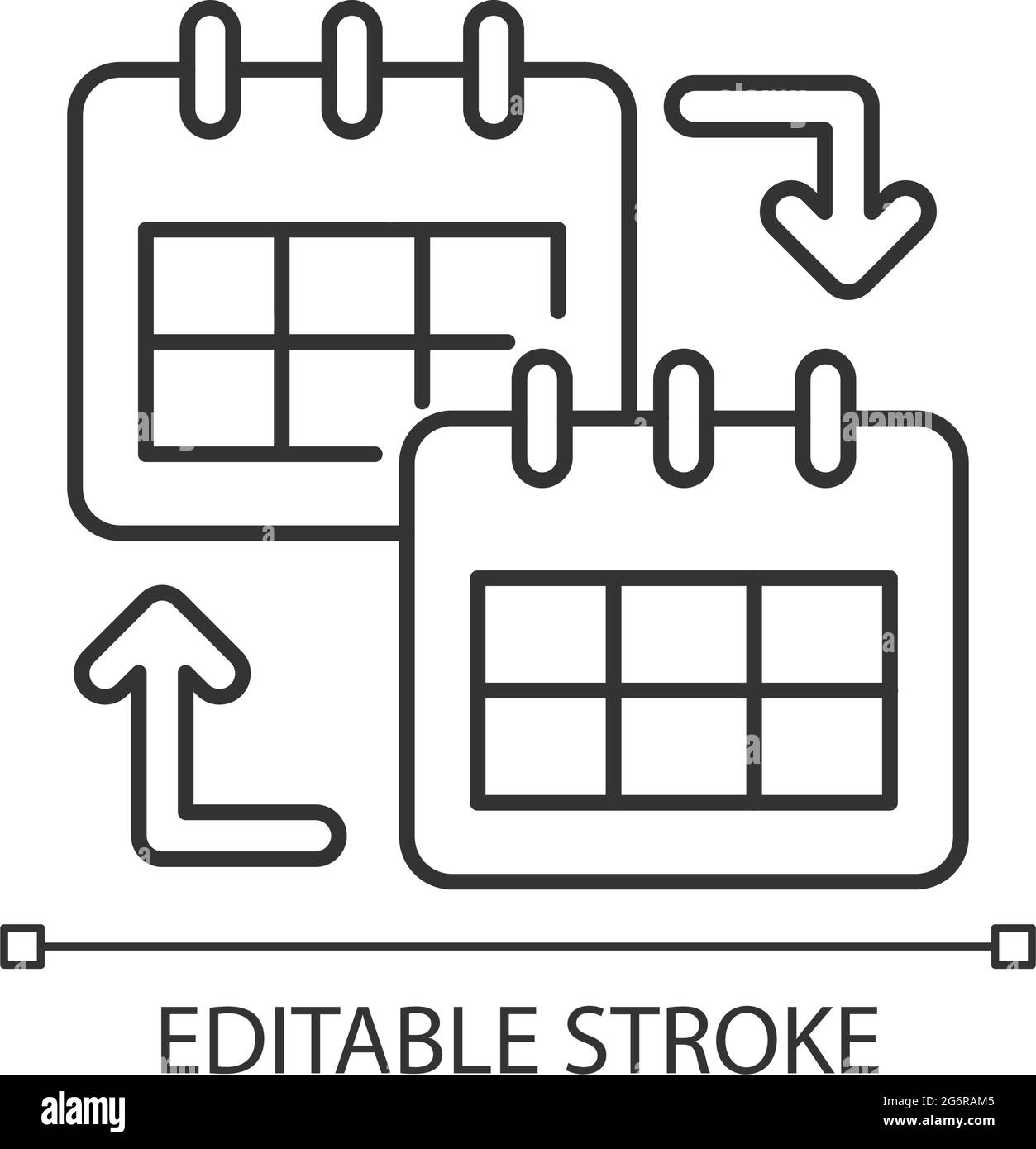 Calendar sharing linear icon Stock Vector Image & Art - Alamy