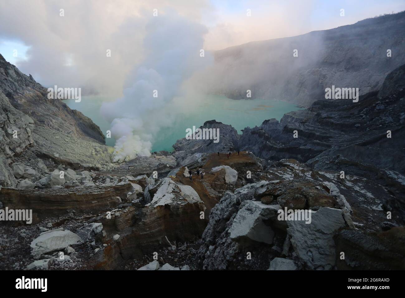 Blue flame Ijen and crater volcano East Java Indonesia Stock Photo - Alamy