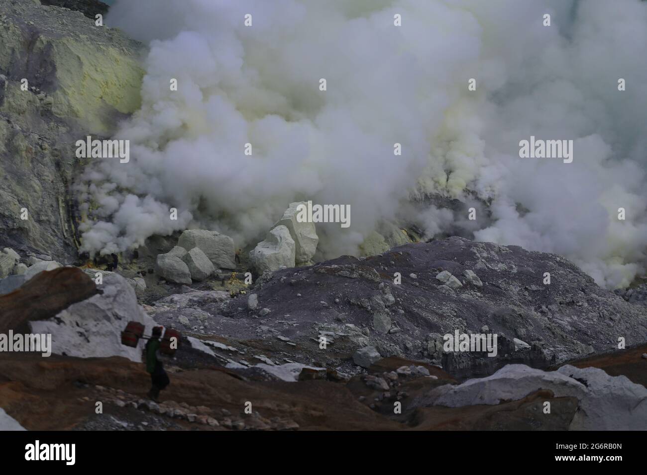 Blue flame Ijen and crater volcano East Java Indonesia Stock Photo - Alamy