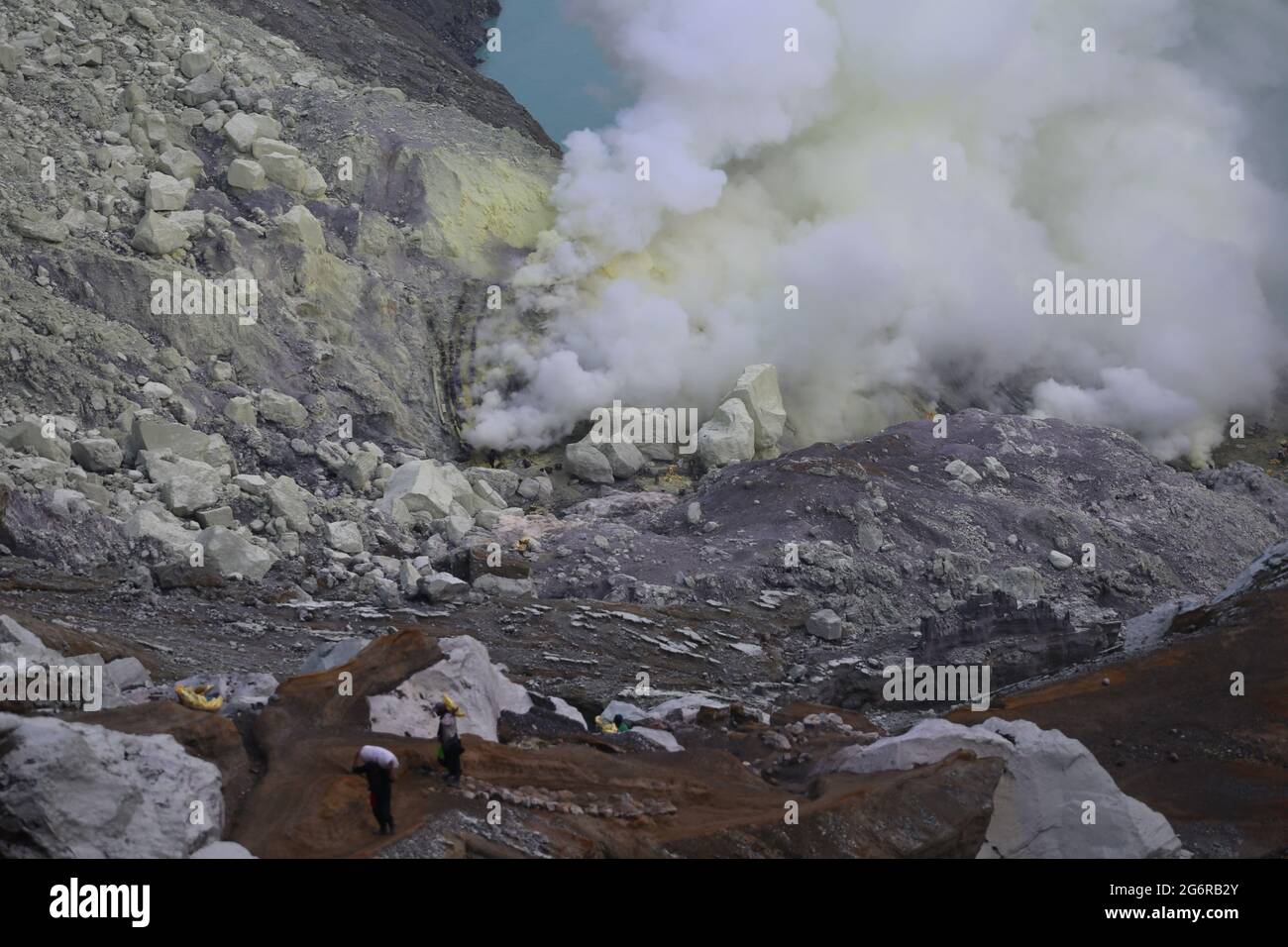 Blue flame Ijen and crater volcano East Java Indonesia Stock Photo - Alamy