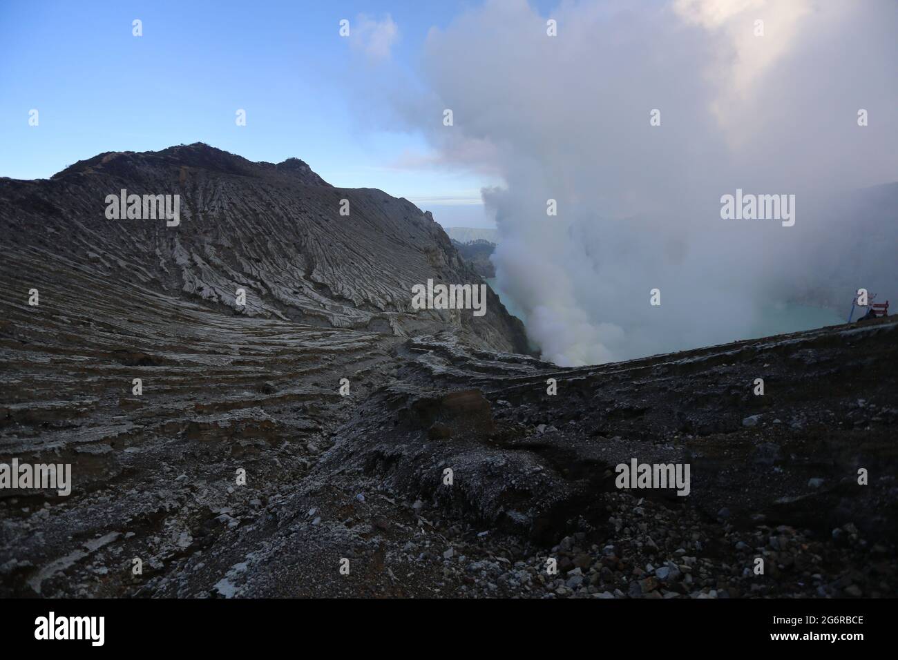 Blue flame Ijen and crater volcano East Java Indonesia Stock Photo - Alamy