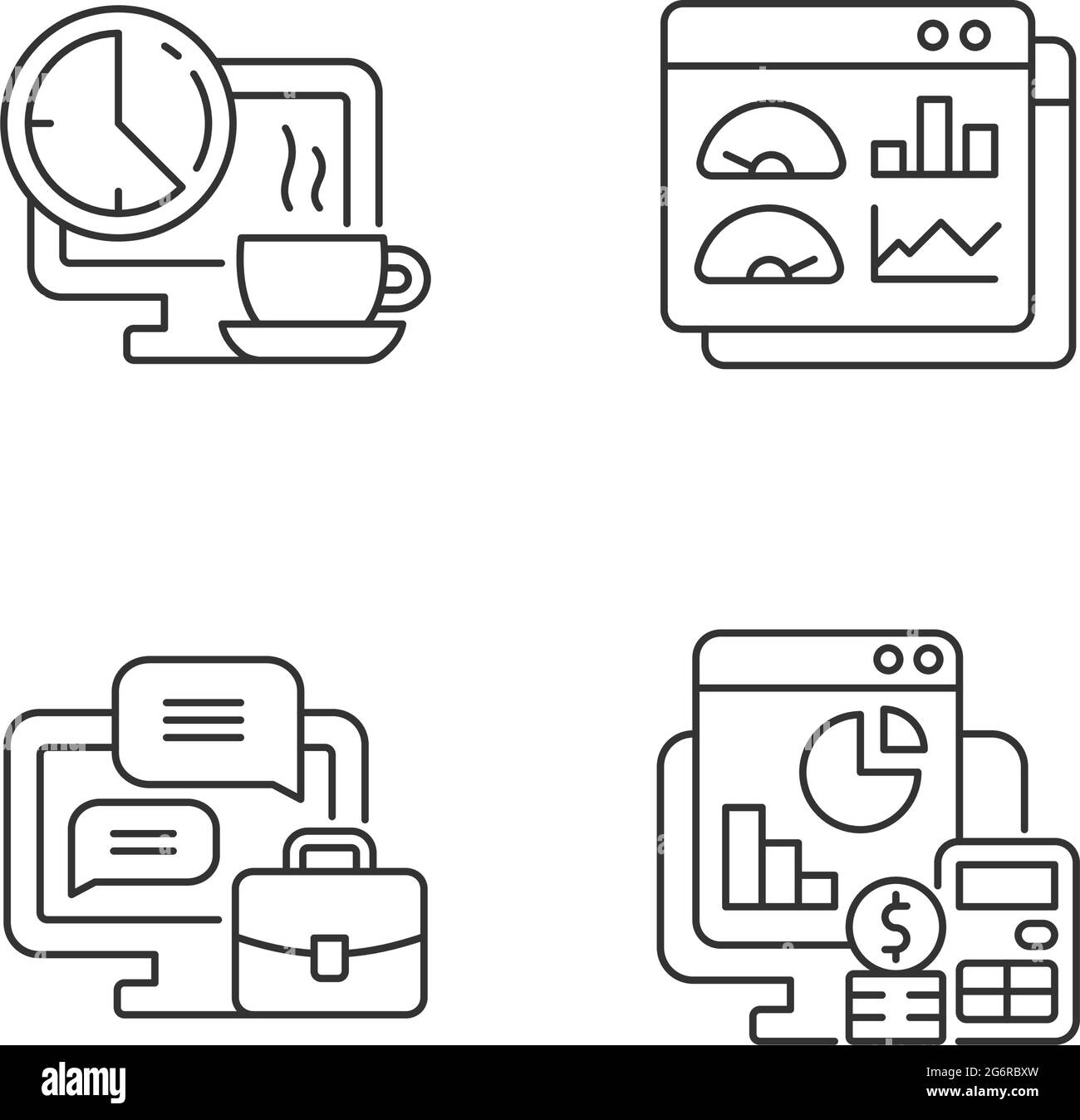 Work tracking linear icons set Stock Vector Image & Art - Alamy