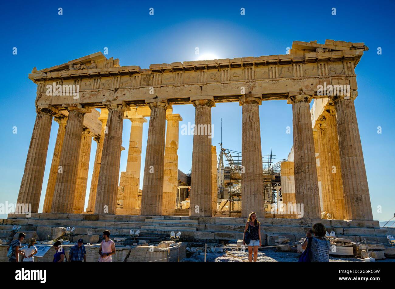 ATHENS CITY, GREECE - SEPTEMBER 2015: Iconic view of the Acropolis of ...