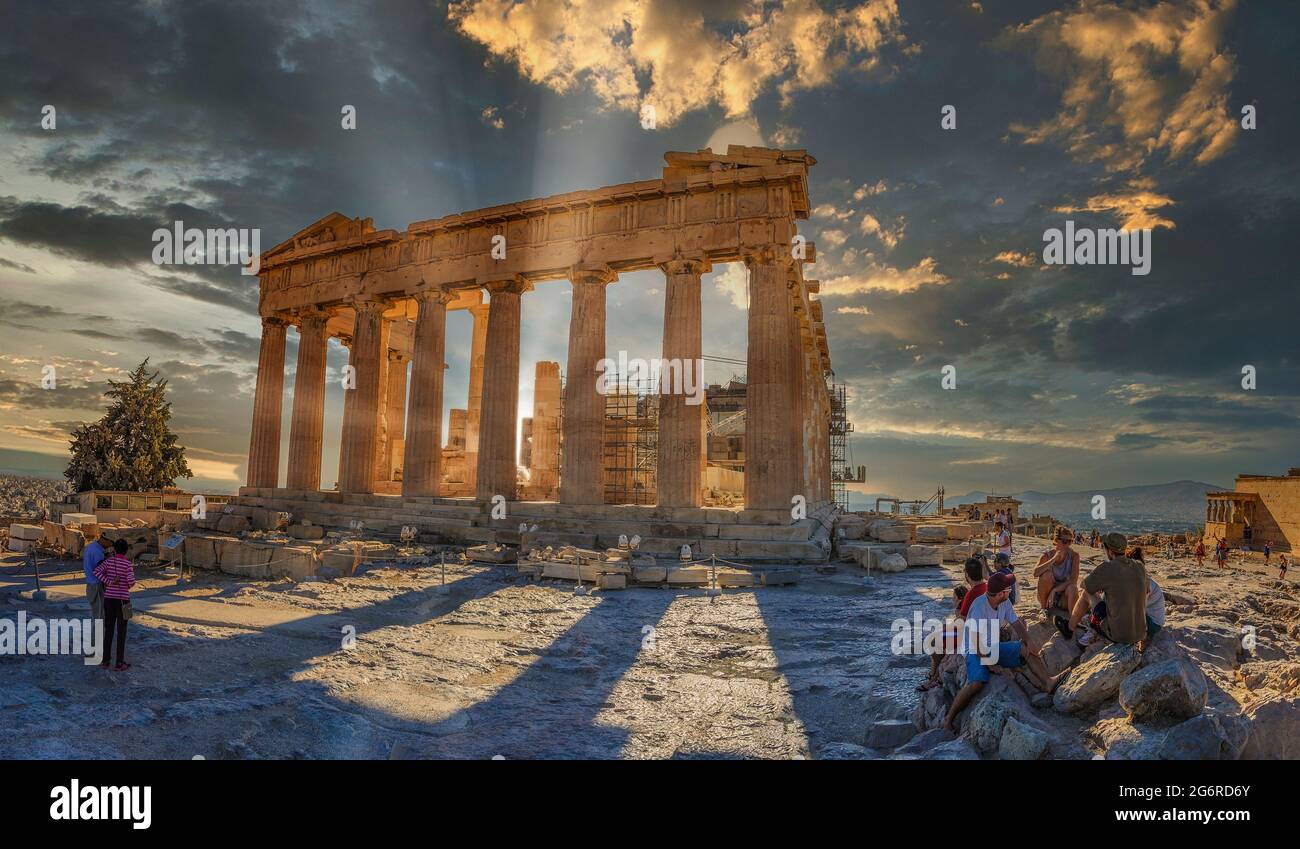 ATHENS CITY, GREECE - SEPTEMBER 2015: Iconic view of the Acropolis of ...