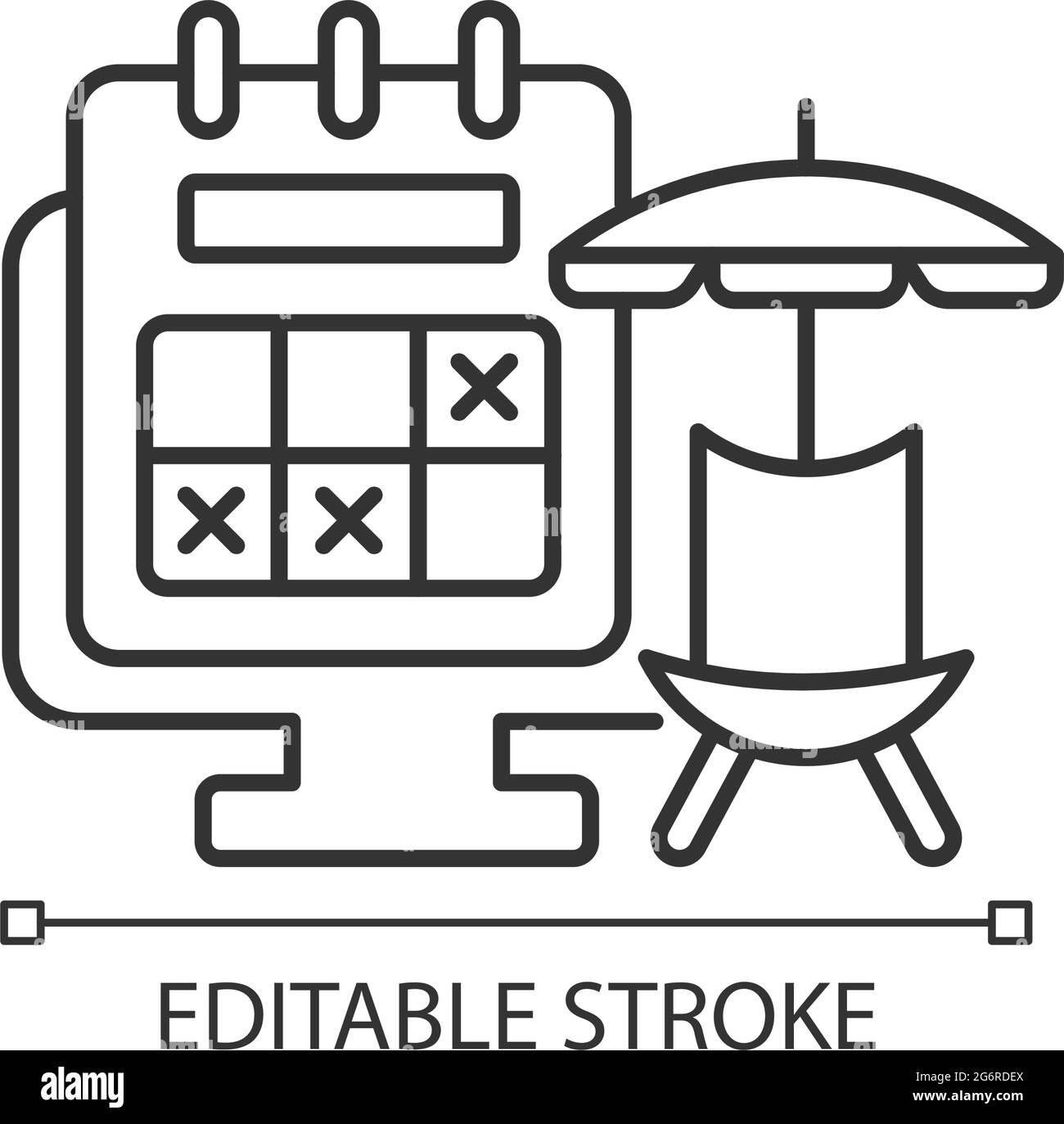 Tracking vacation time linear icon Stock Vector Image & Art - Alamy