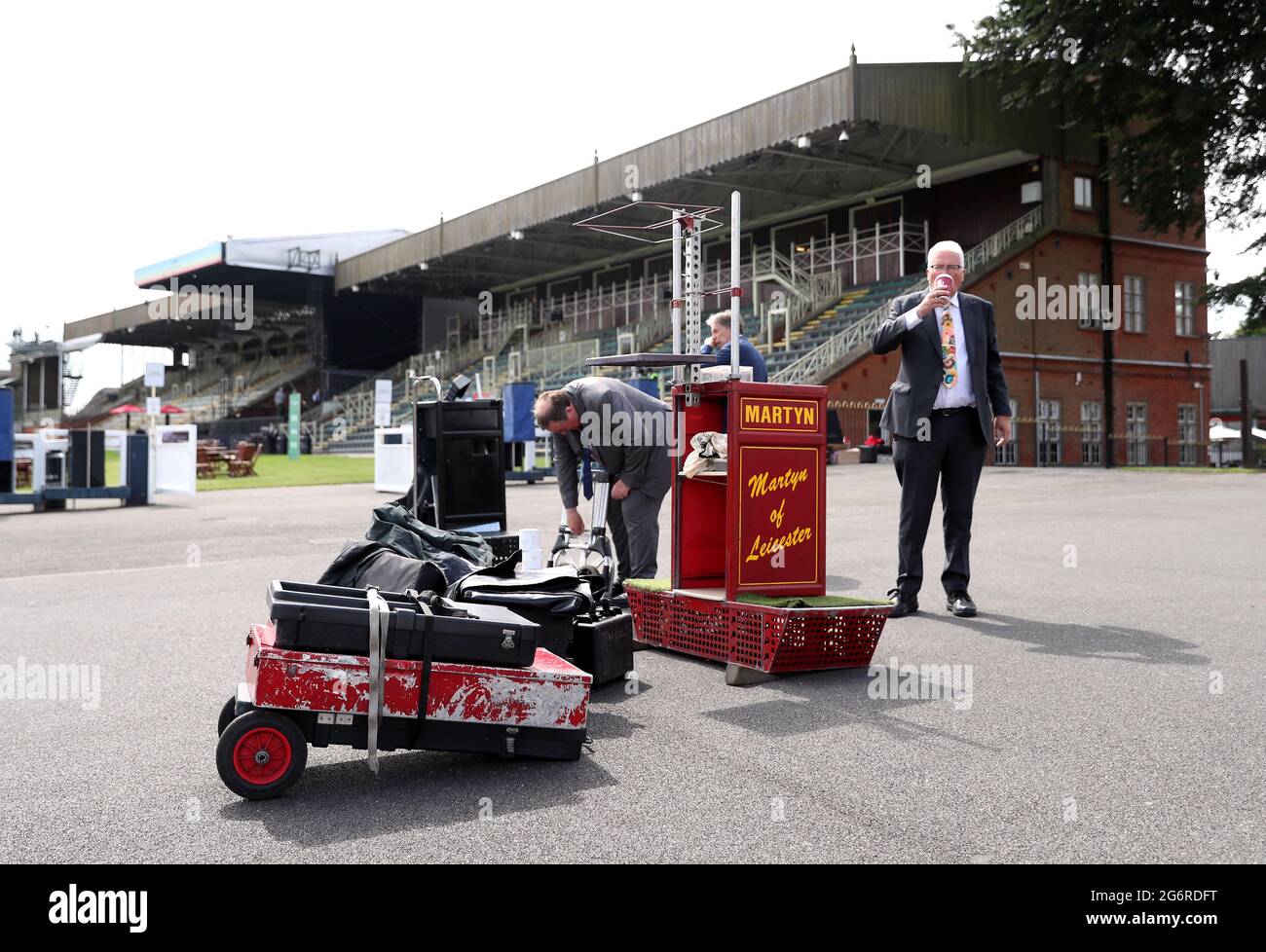 Bookmakers set up their stalls during Ladies Day of the 2021 Moet and ...