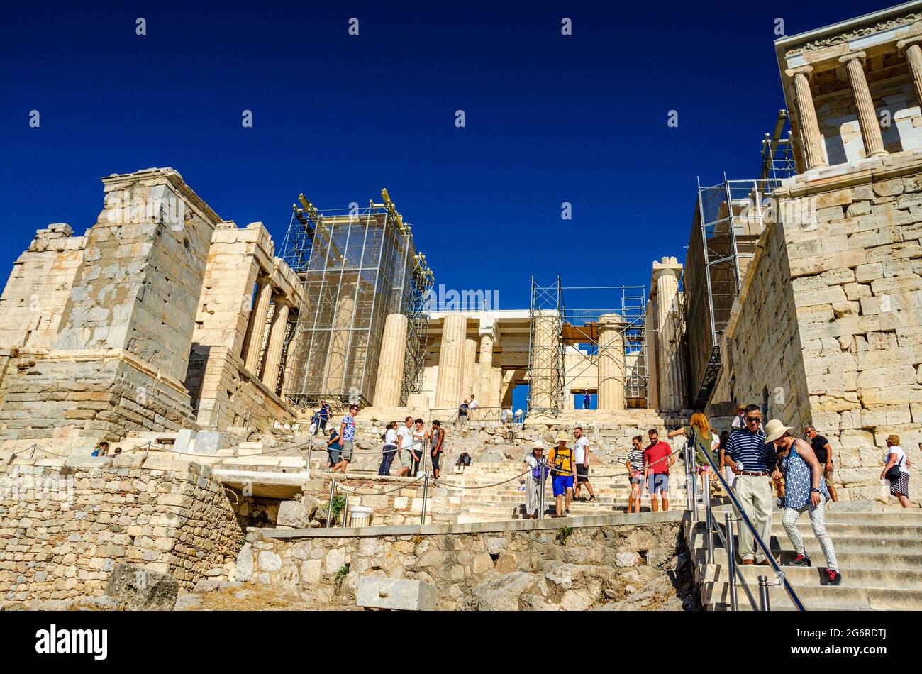 ATHENS CITY, GREECE - SEPTEMBER 2015: Iconic view of the Acropolis of ...