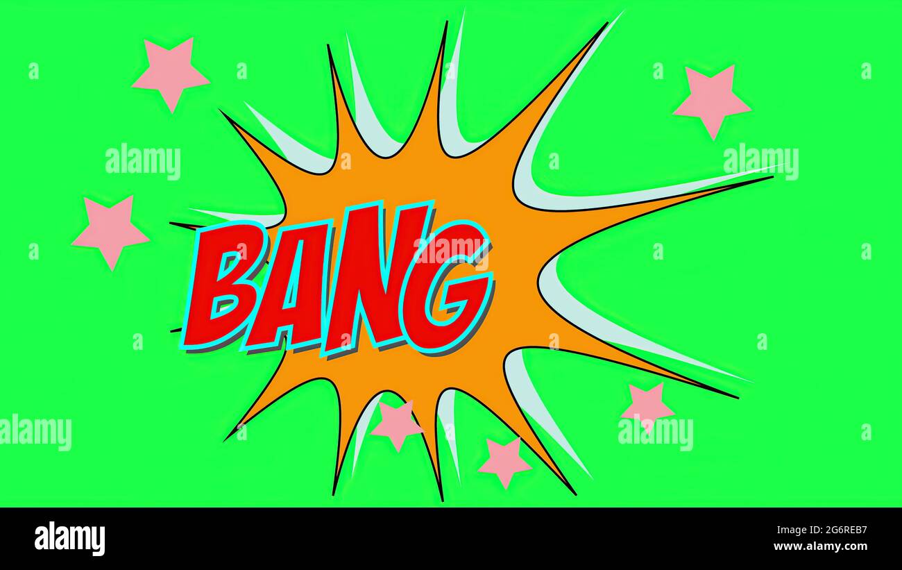 3d illustration - Words Bang In Comics Style Stock Photo - Alamy