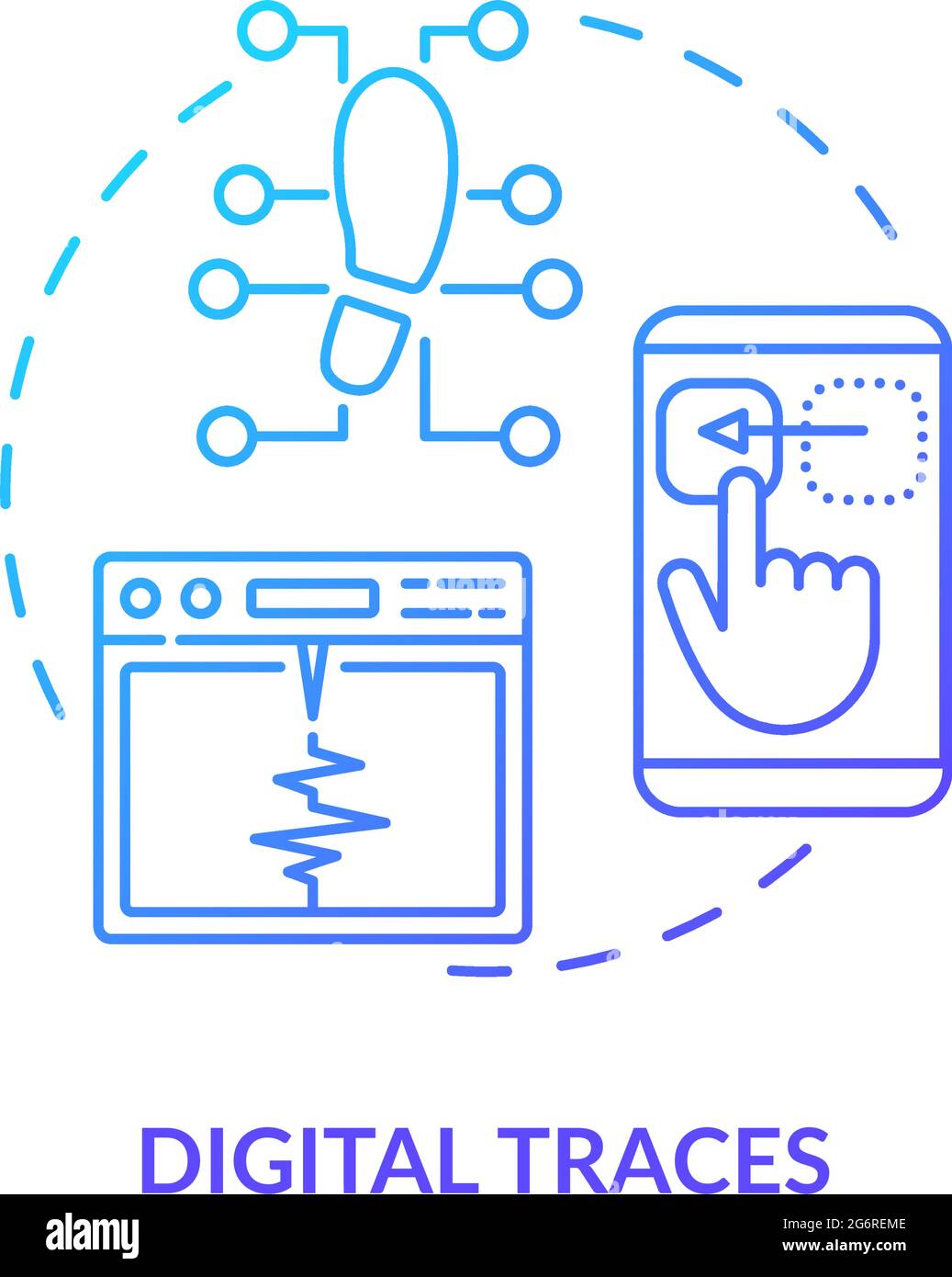 Digital traces concept icon Stock Vector Image & Art - Alamy