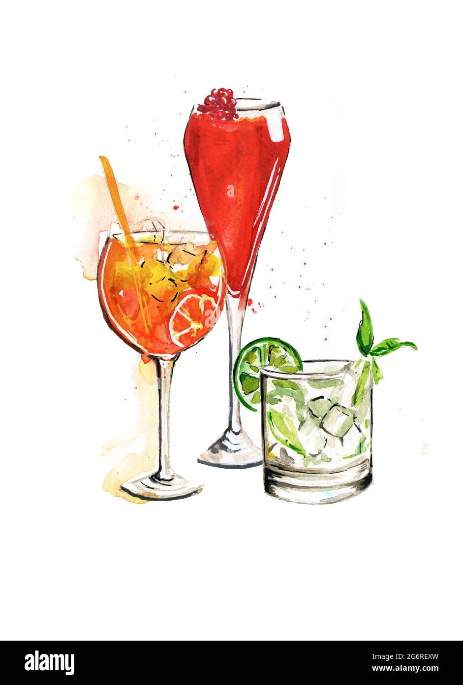 Glasses alcohol cocktails in Cut Out Stock Images & Pictures - Alamy