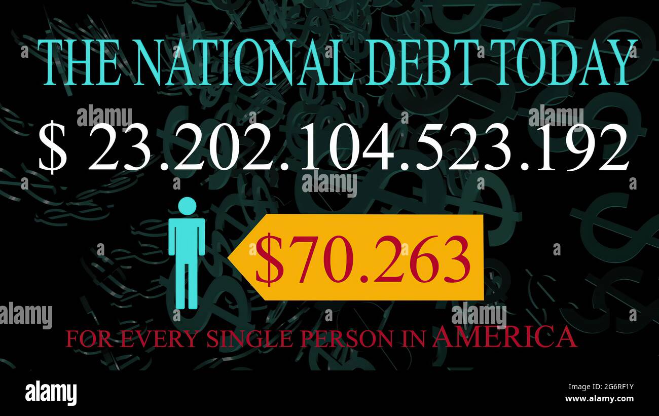 3d illustration - National Debt Live Clock Counter for USA Stock Photo ...