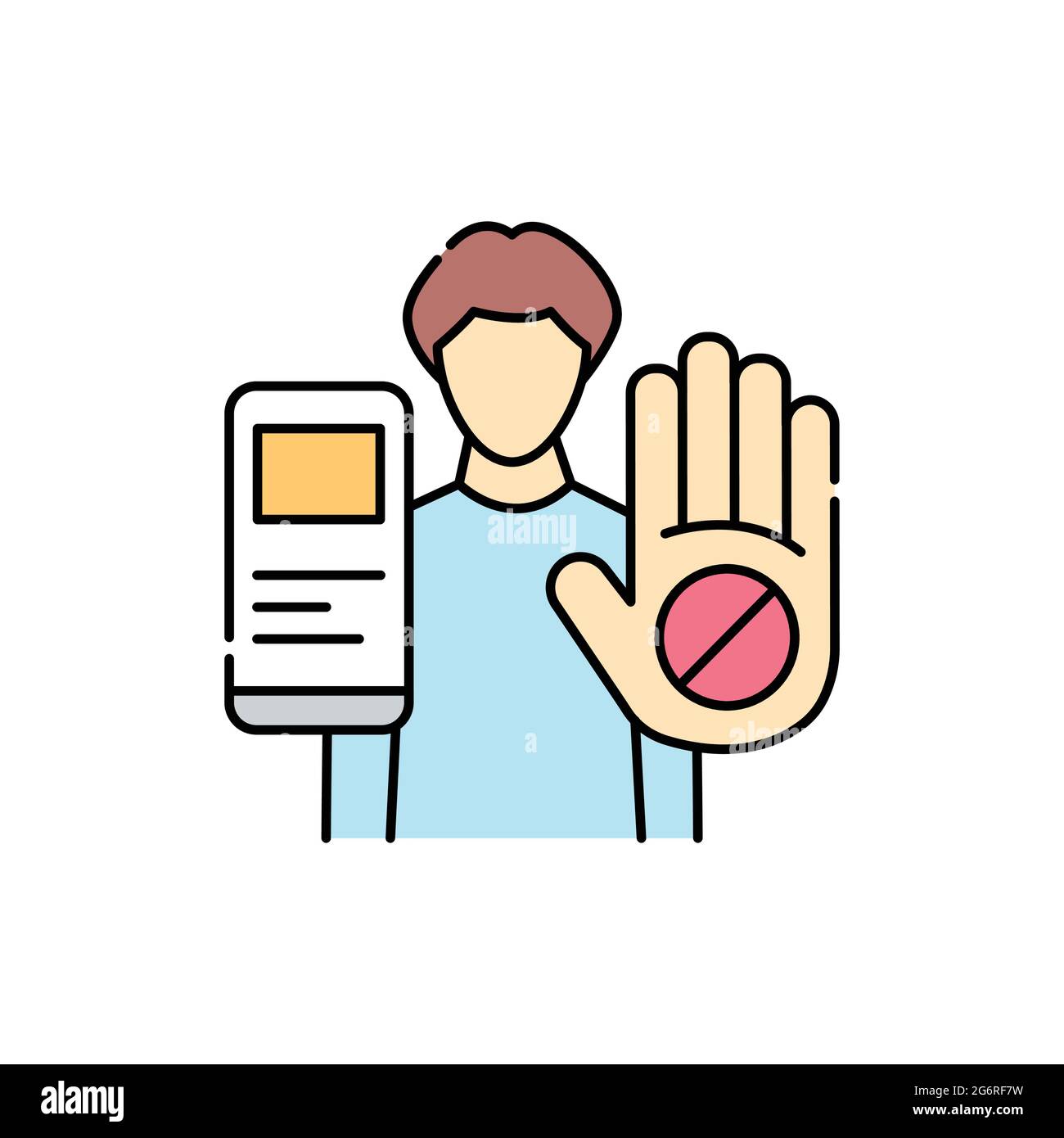 Refusal to buy gadgets for children olor line icon. Life for yourself ...