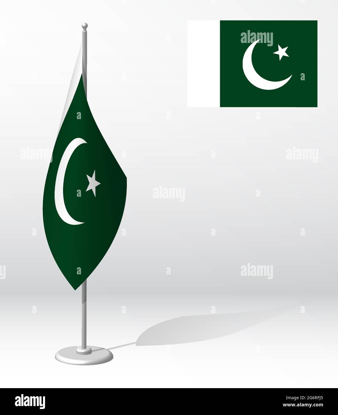 Islamic Republic of Pakistan flag on flagpole for registration of ...