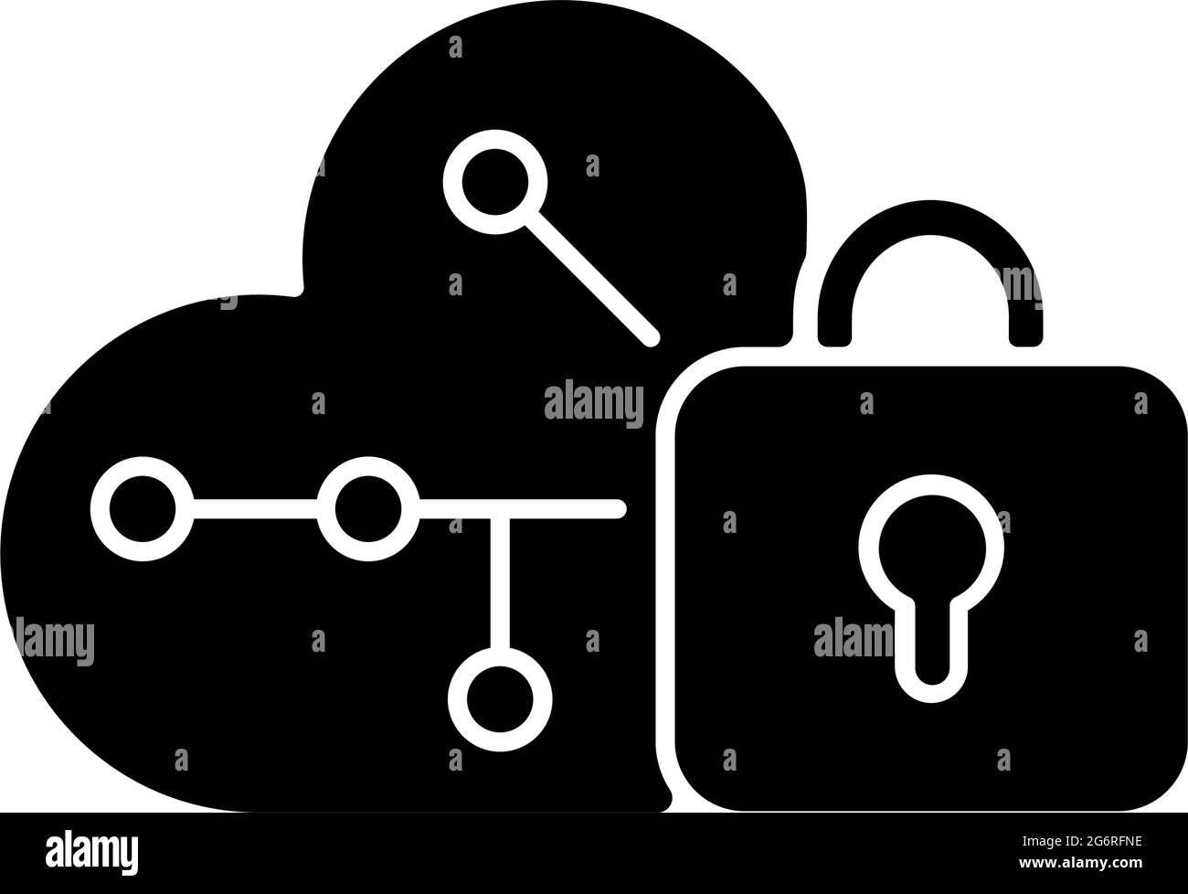 Cloud encryption black glyph icon Stock Vector Image & Art - Alamy