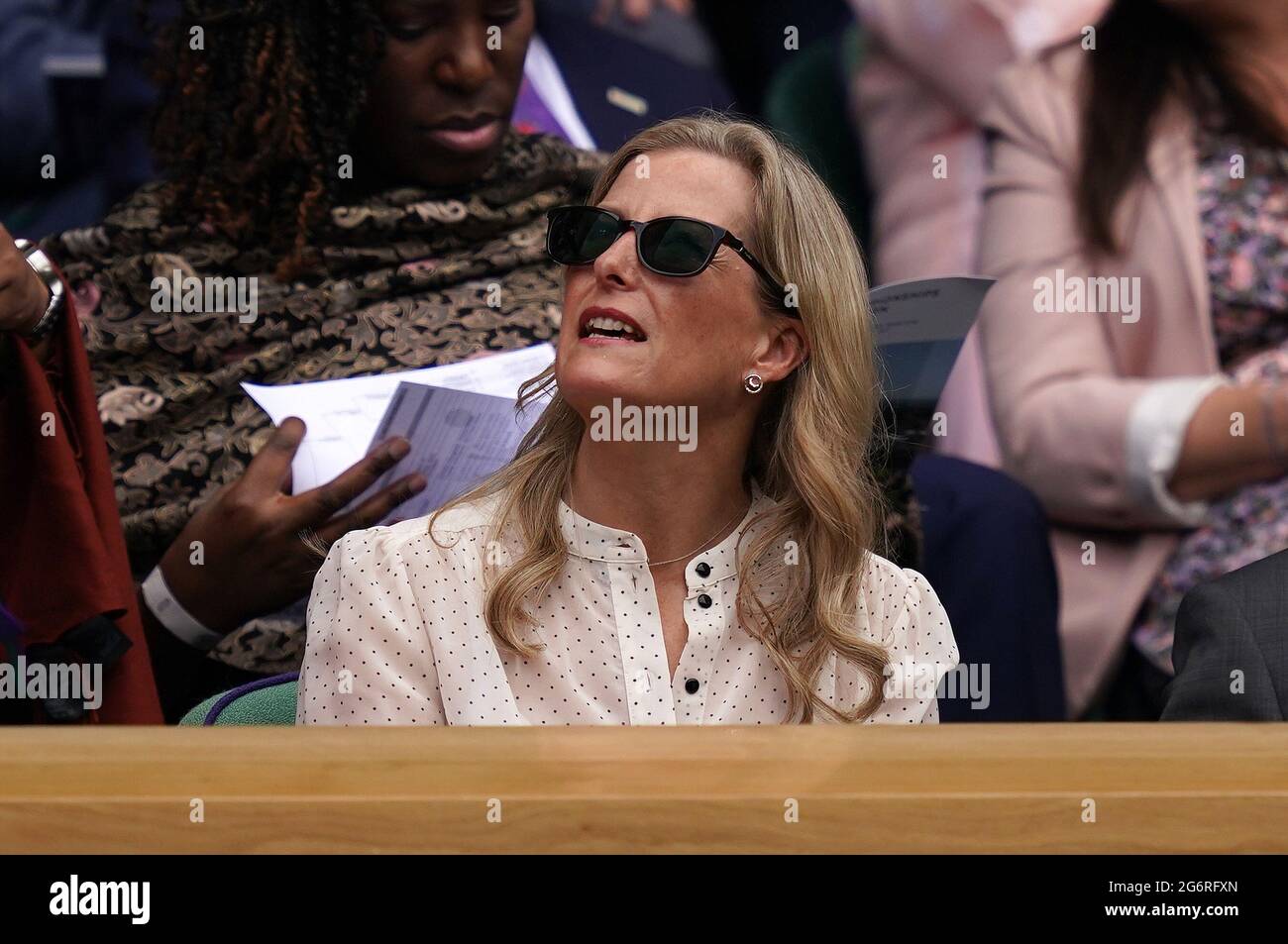 The Countess of Wessex in the Royal Box at Centre Court on day ten of ...