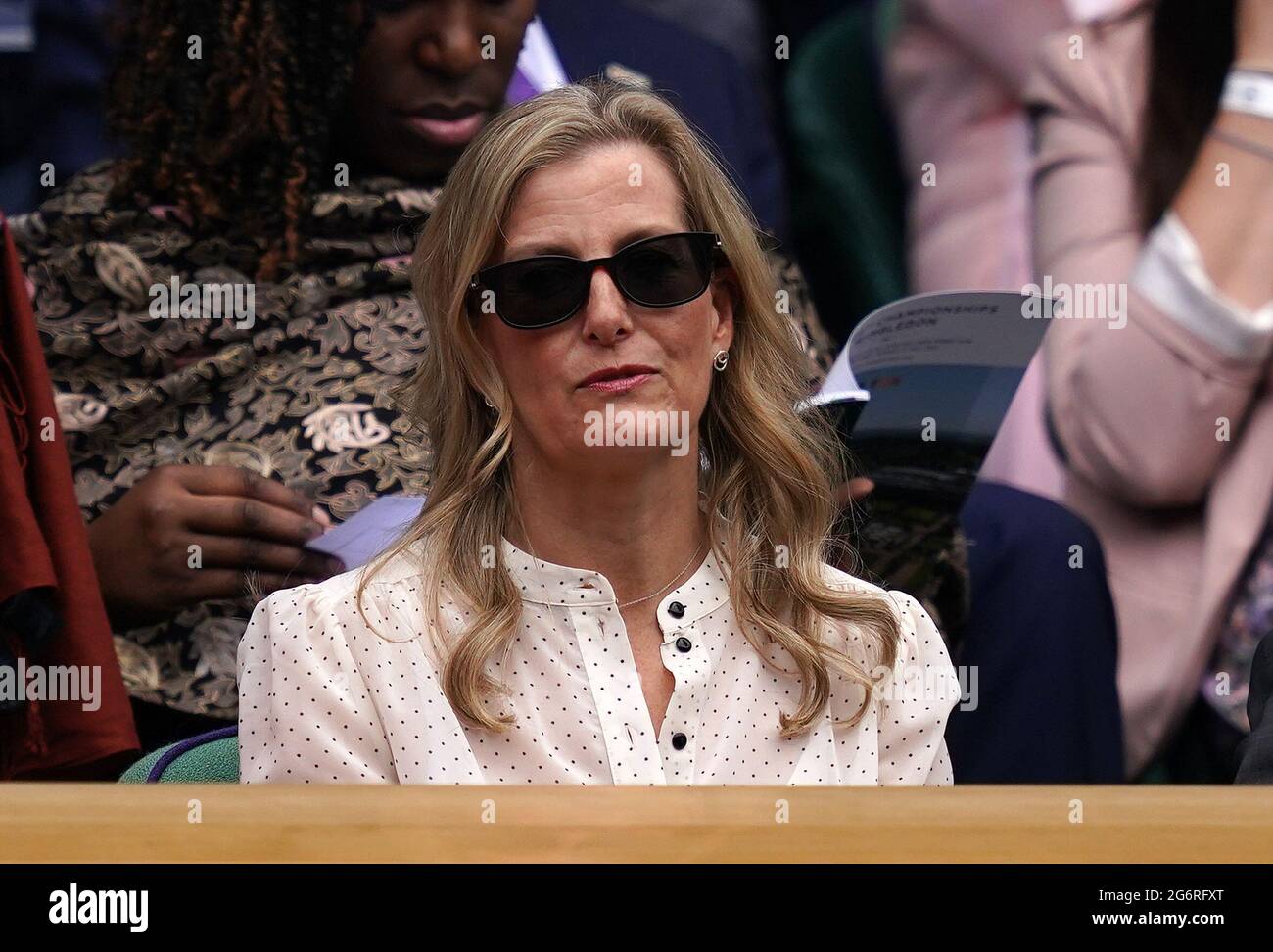 The Countess of Wessex in the Royal Box at Centre Court on day ten of ...