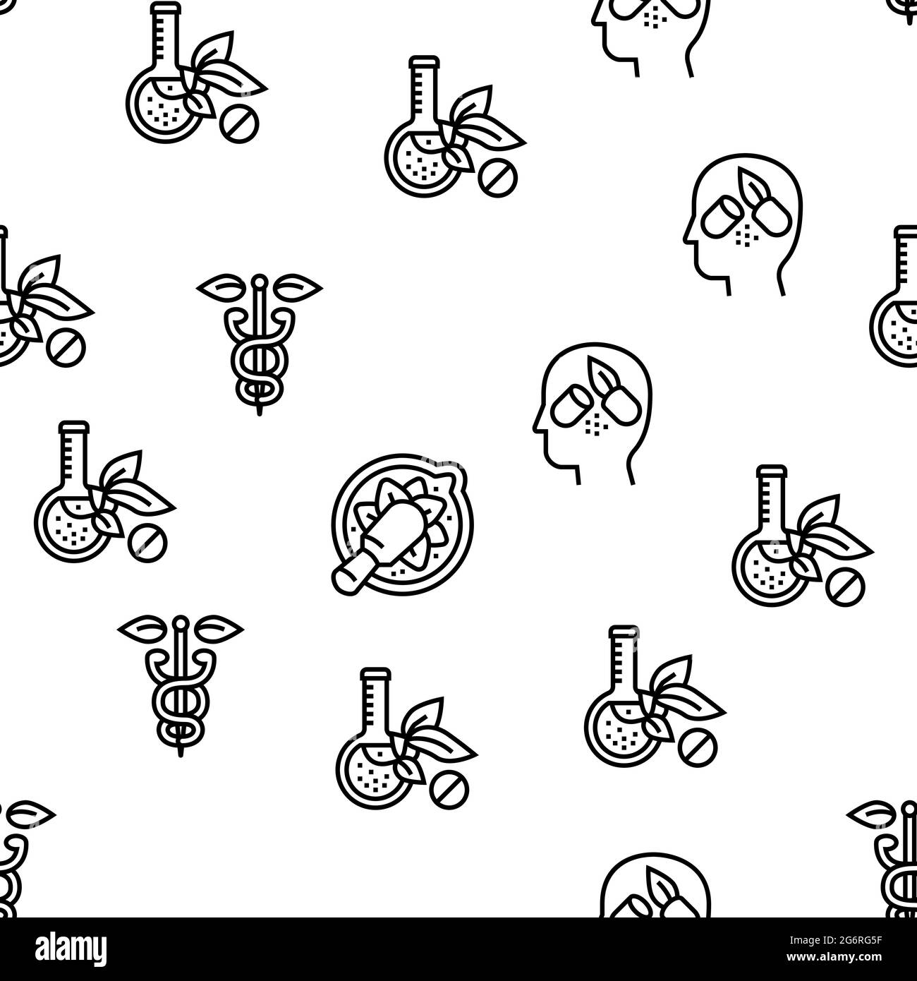 Homeopathy Medicine Collection Icons Set Vector Stock Vector Image ...