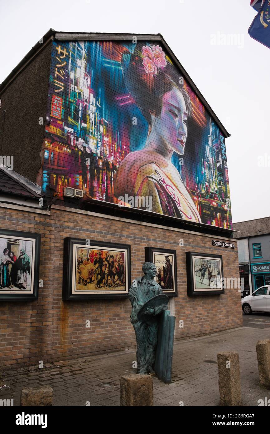 Geisha Mural art by Dan Kitchener on Northumberland Street and Shankill ...