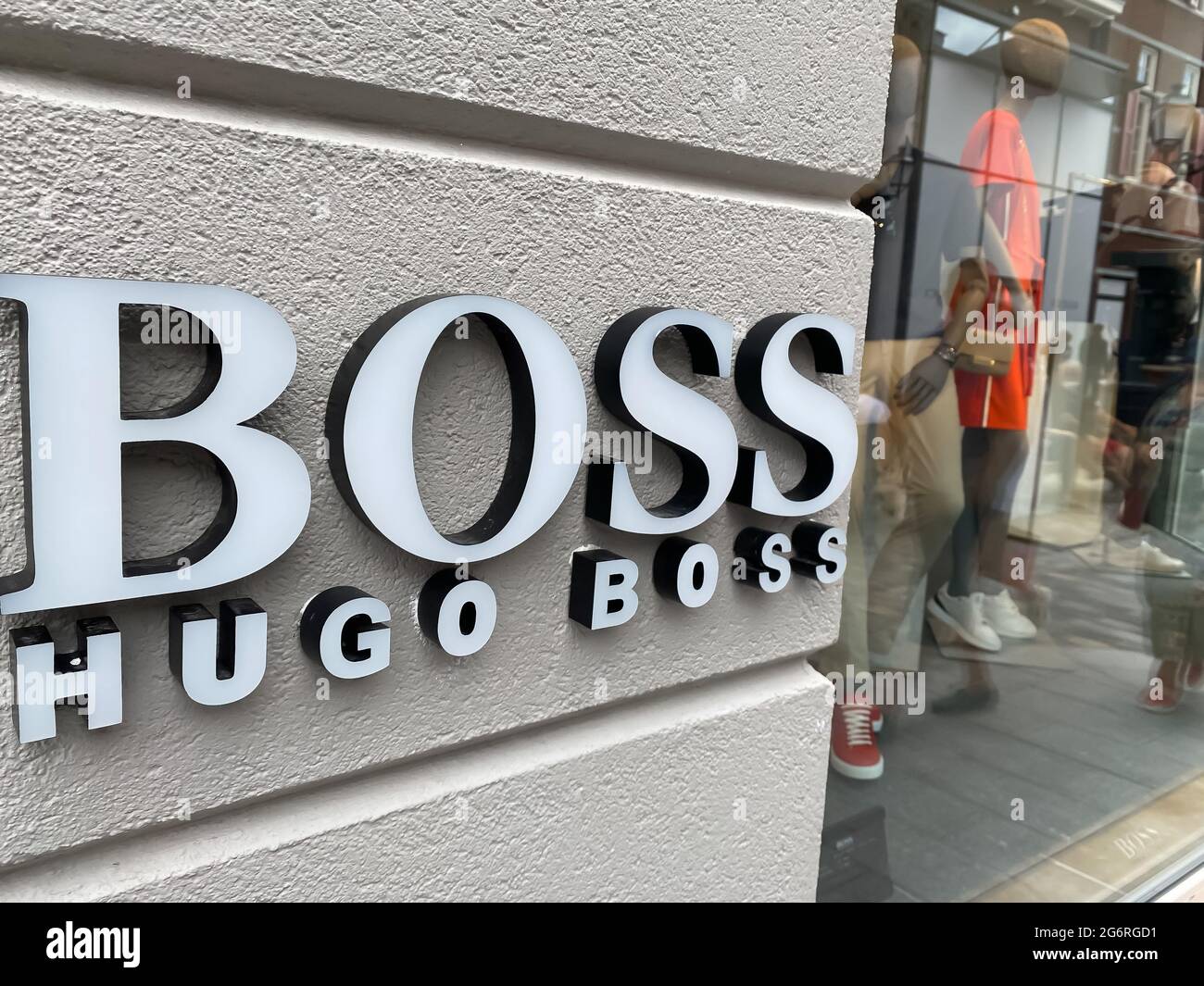 Roermond, Netherlands - July 1. 2021: View on store facade with logo ...