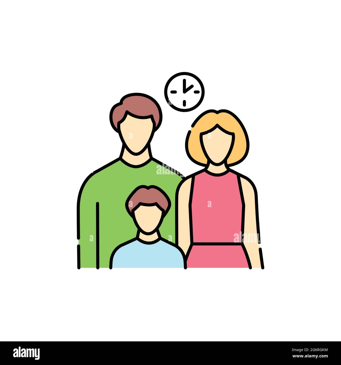 Time with family olor line icon. Life for yourself. Pictogram for web ...