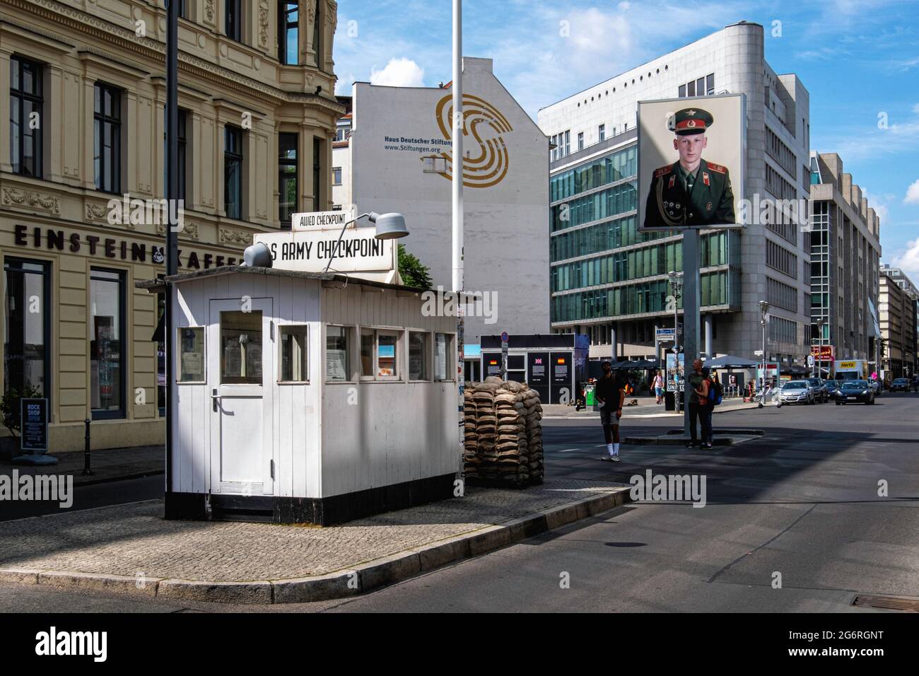 Checkpoint Charlie. US Army Guardhouse at border crossing between East ...