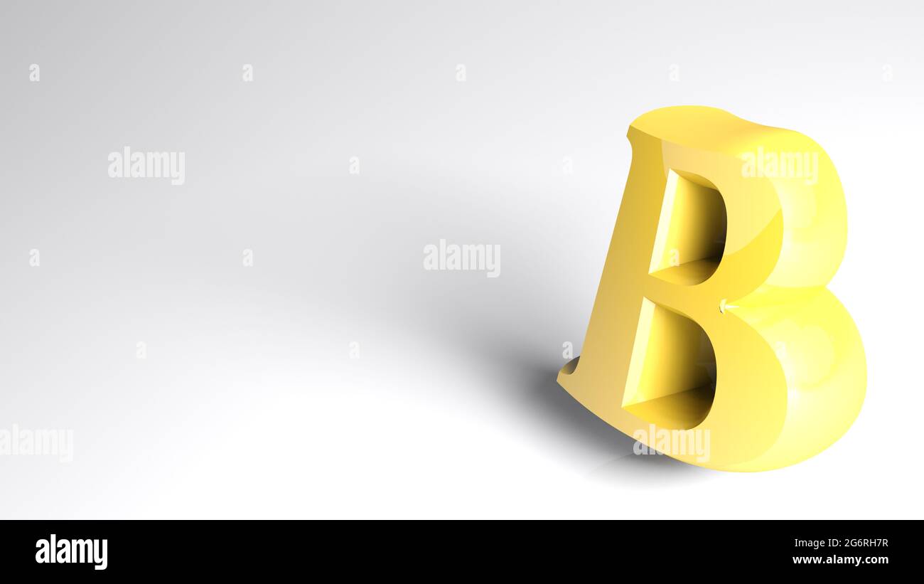 White background with B letter - 3D rendering illustration Stock Photo ...