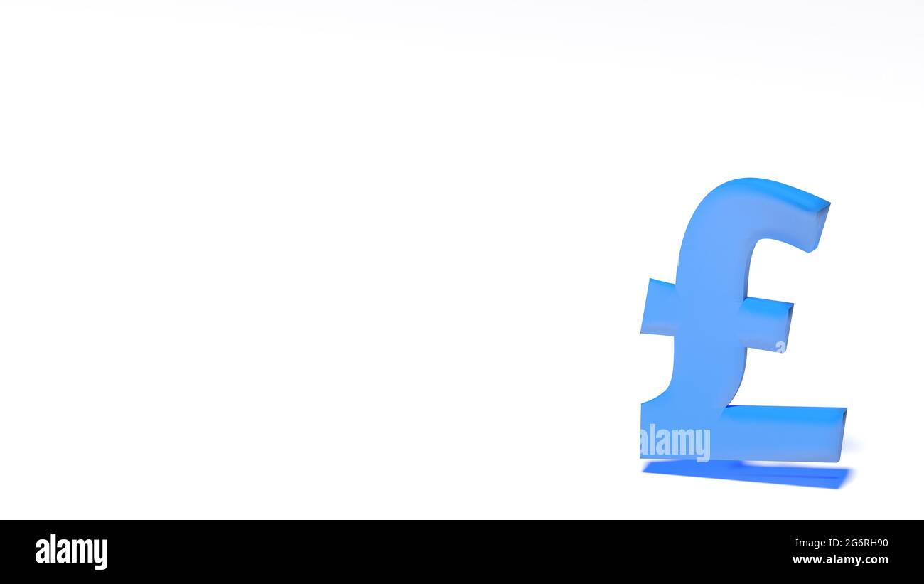 White background with blue pound sign at right side - 3D rendering ...