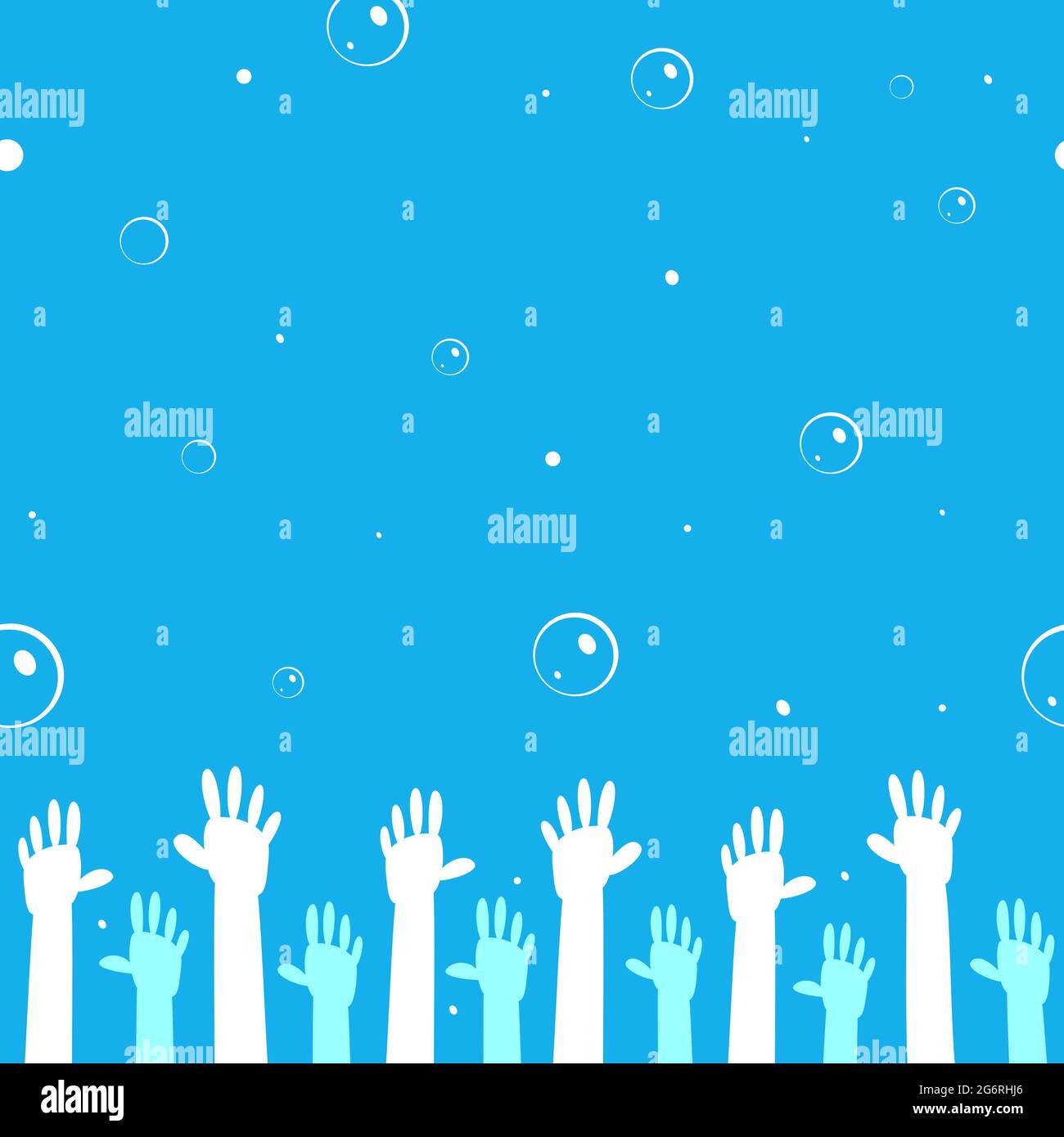 Vector Illustration Seamless Pattern Hands Up Stock Photo - Alamy