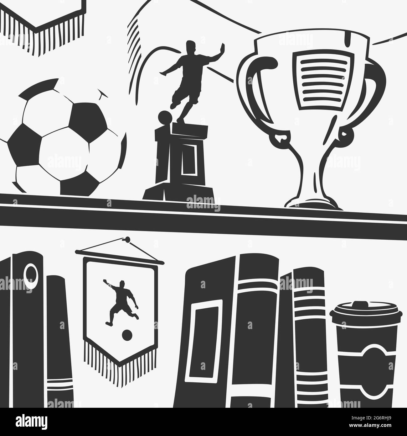 Vector Illustration Football Trophies and Elements Stock Photo - Alamy