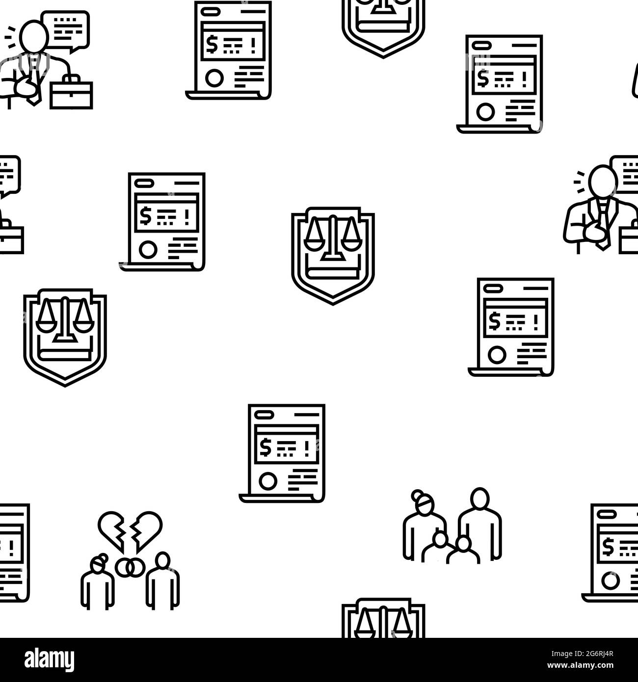 Law Justice Dictionary Collection Icons Set Vector Stock Vector Image ...