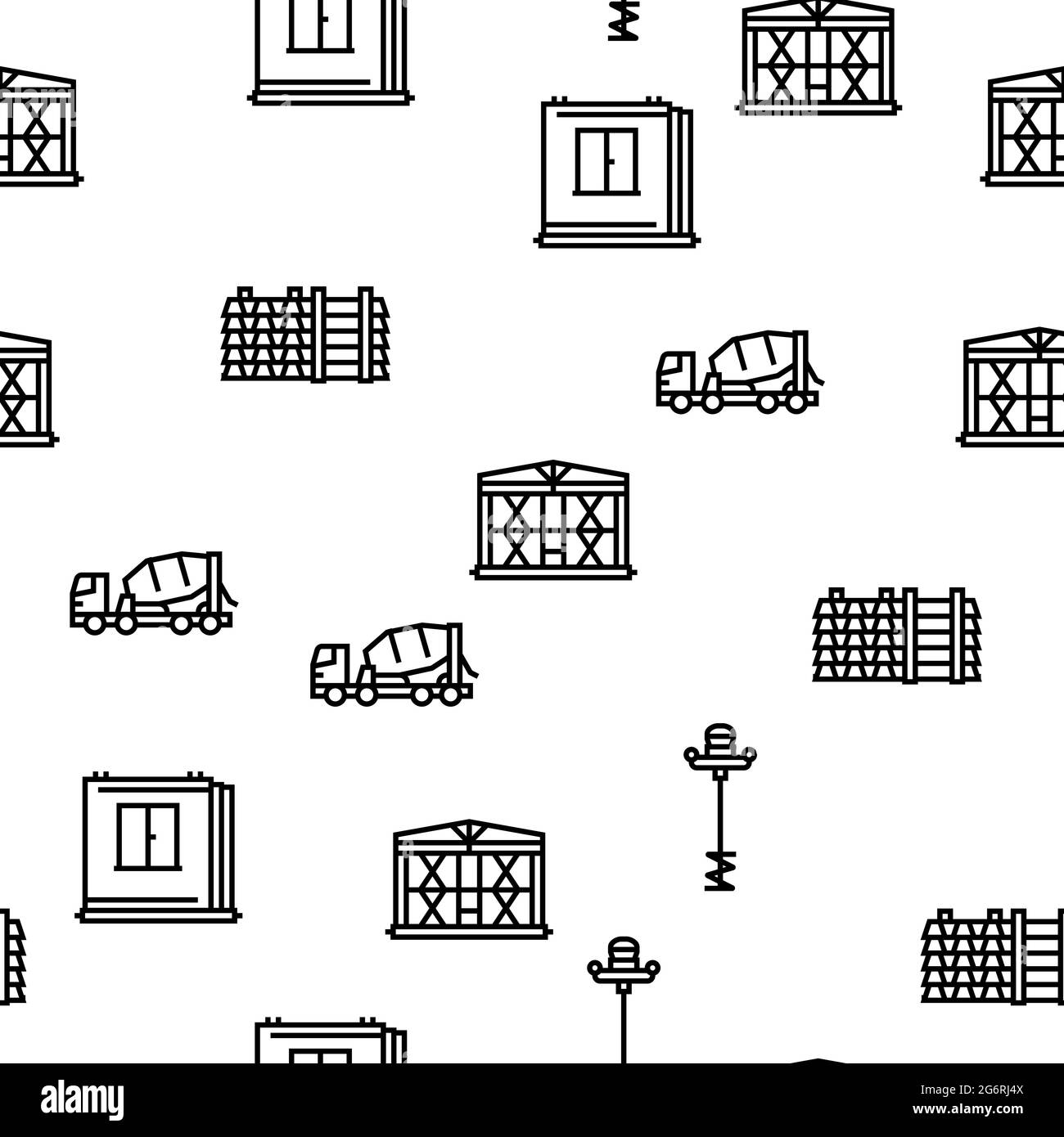 Concrete Production Vector Seamless Pattern Stock Vector Image & Art ...