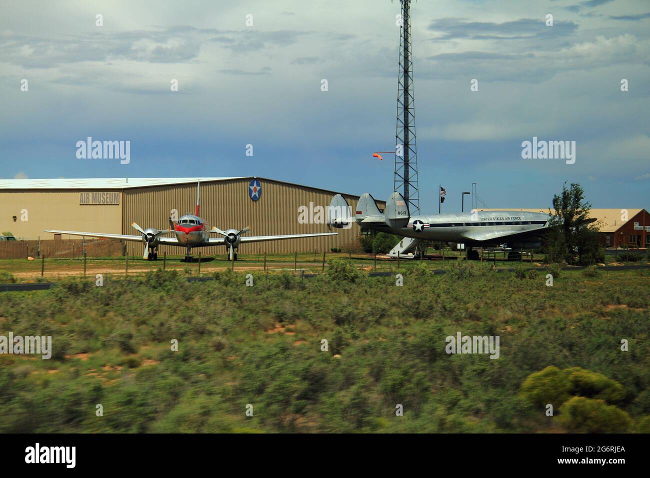 Old airplane on the land in the Arizona desert Stock Photo - Alamy