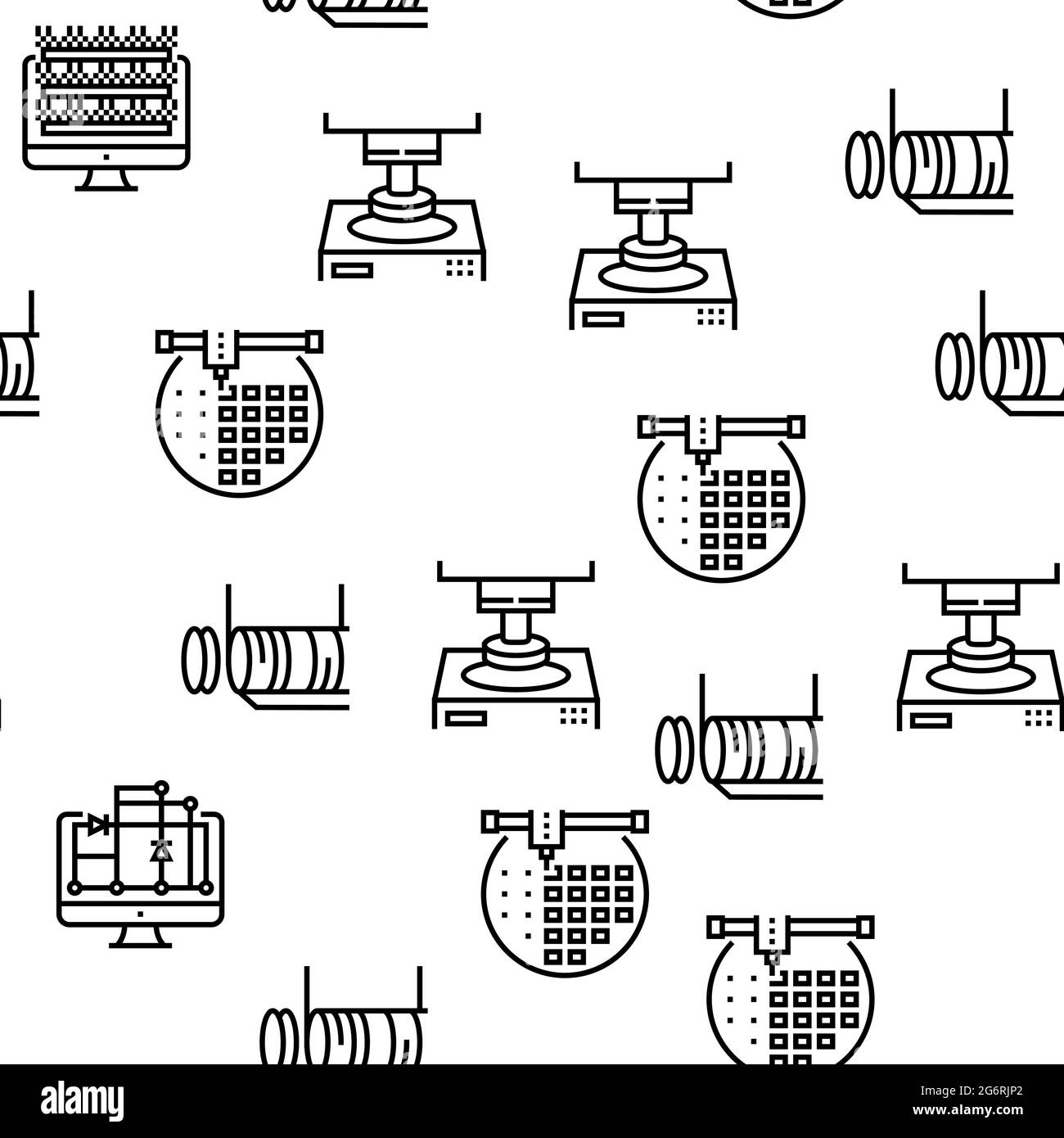 Semiconductor Manufacturing Plant Vector Seamless Pattern Stock Vector ...