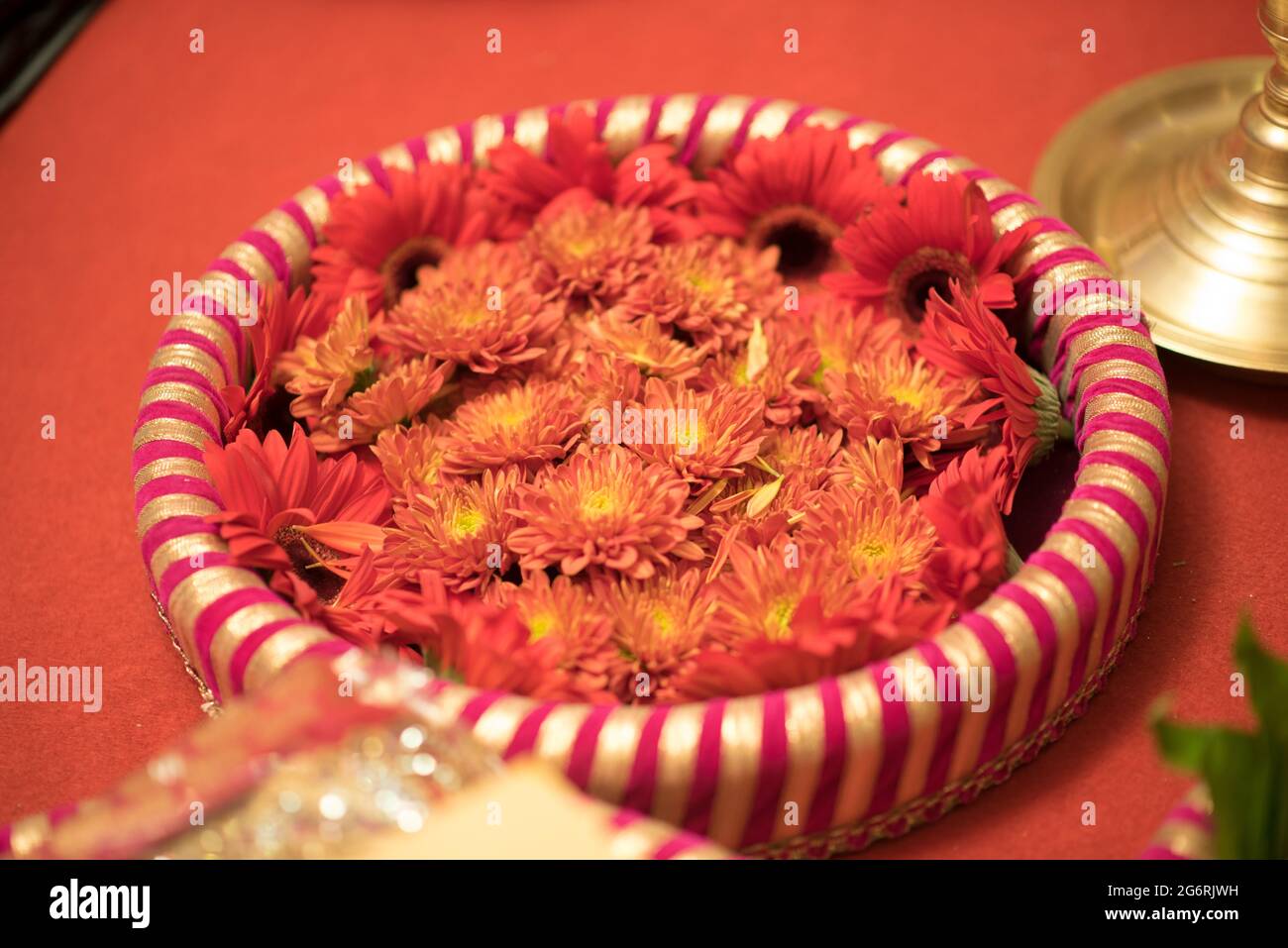 Beautiful flowers for a traditional Hindu wedding decoration Stock ...