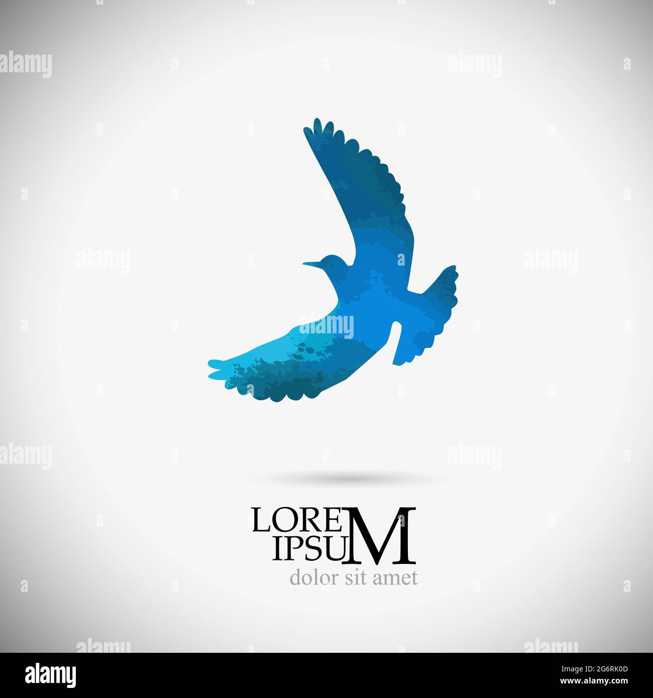 Flying blue bird. Mixed media. Vector illustration Stock Vector Image ...