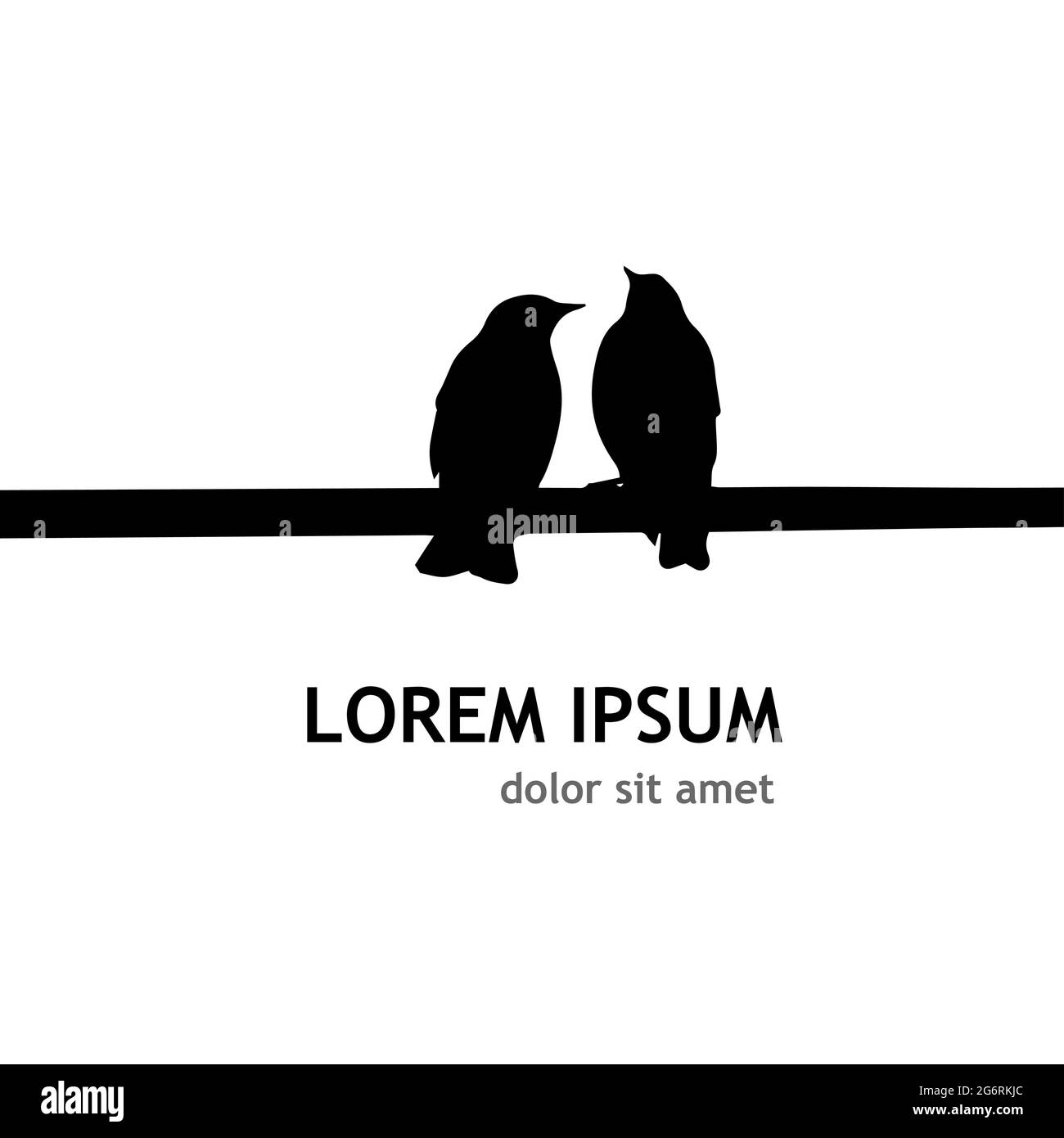 Spring tree with love birds Black and White Stock Photos & Images - Alamy