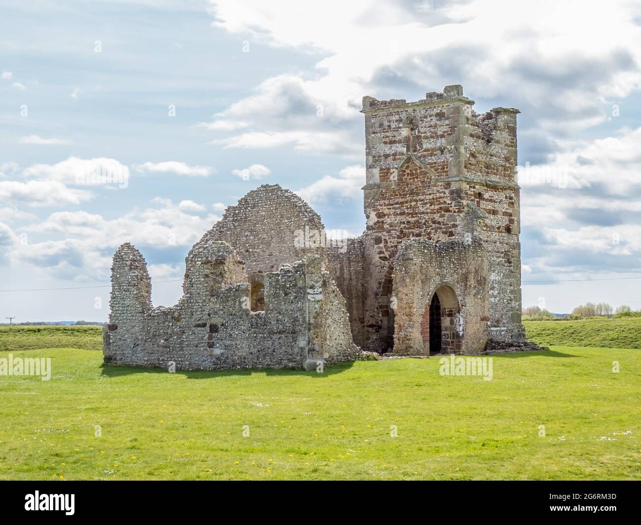 the ruins of Knowlton Church England Stock Photo - Alamy