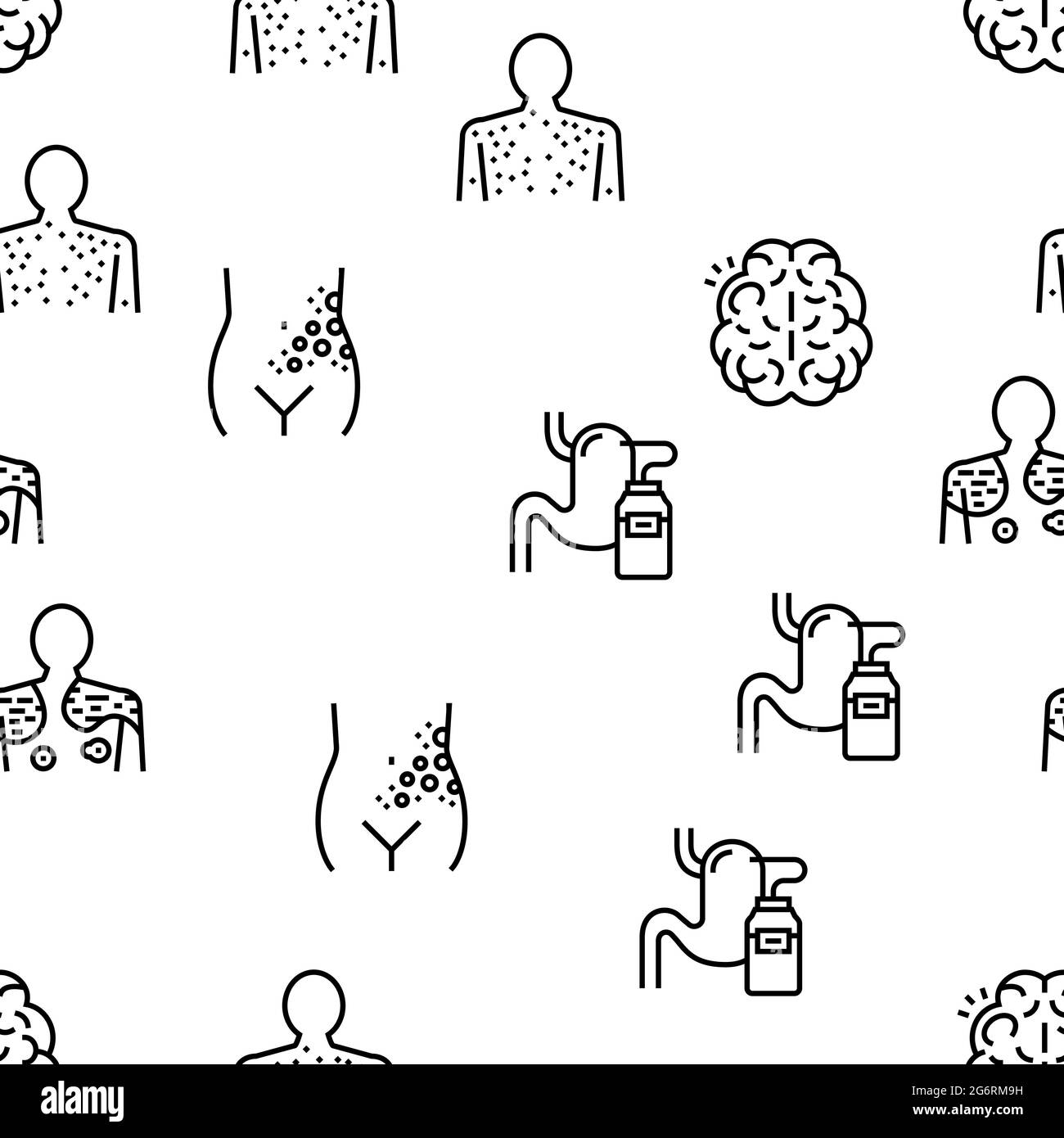 Disease Health Problem Vector Seamless Pattern Stock Vector Image & Art ...