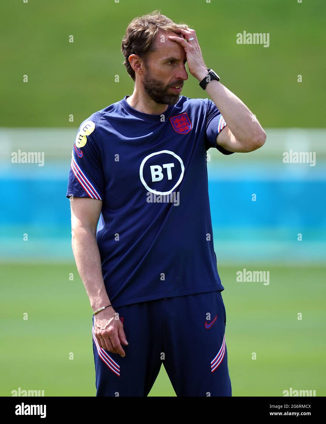 England manager Gareth Southgate during a training session at St George ...